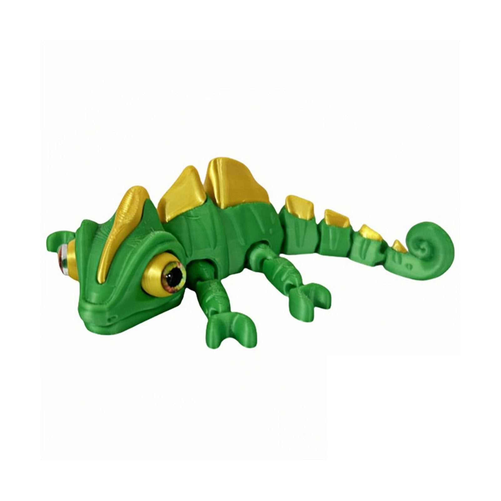 BAELLERT 3D Printed Chameleon Figurine Movable Eyes Mini Lizard Figure ...