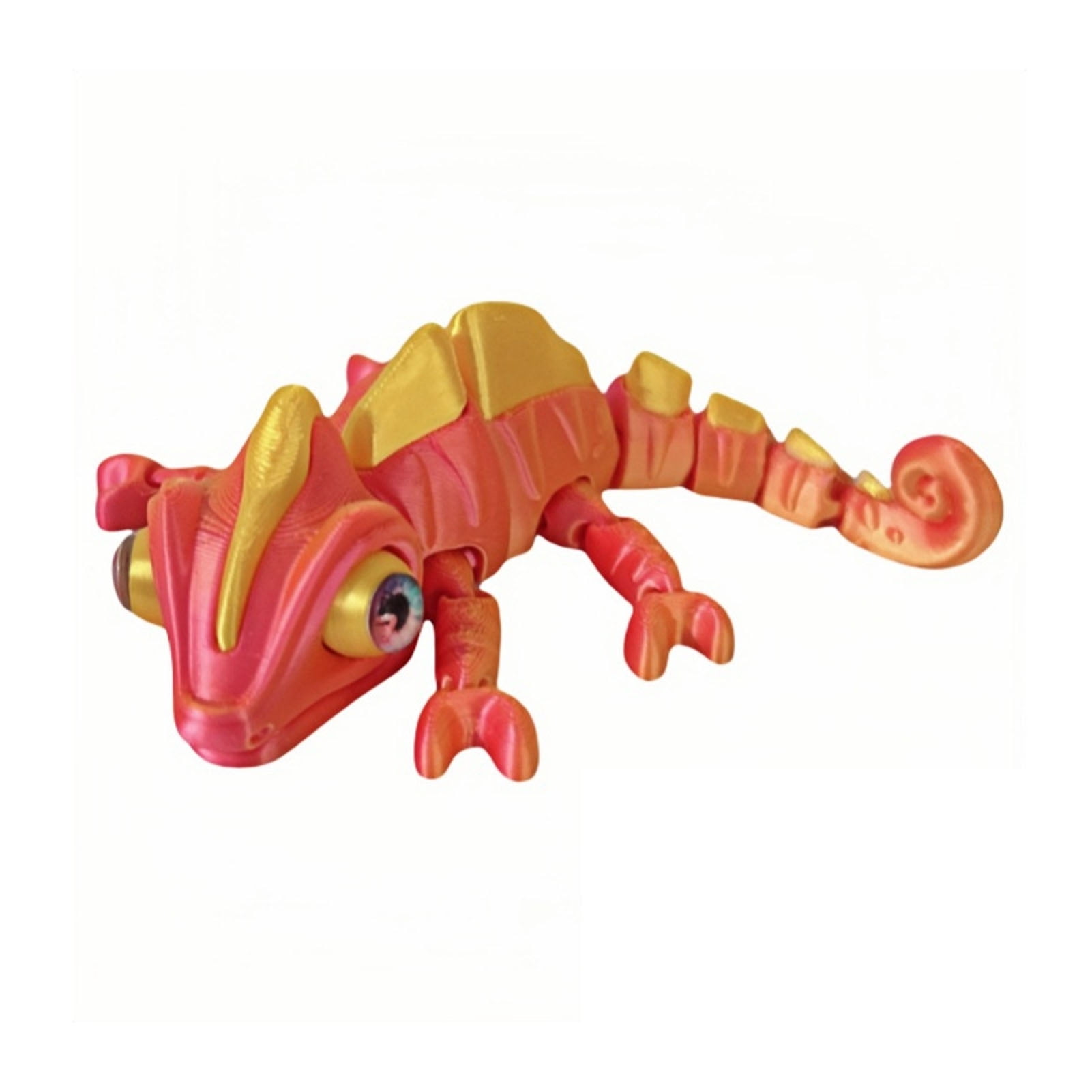 BAELLERT 3D Printed Chameleon Figurine Movable Eyes Mini Lizard Figure ...