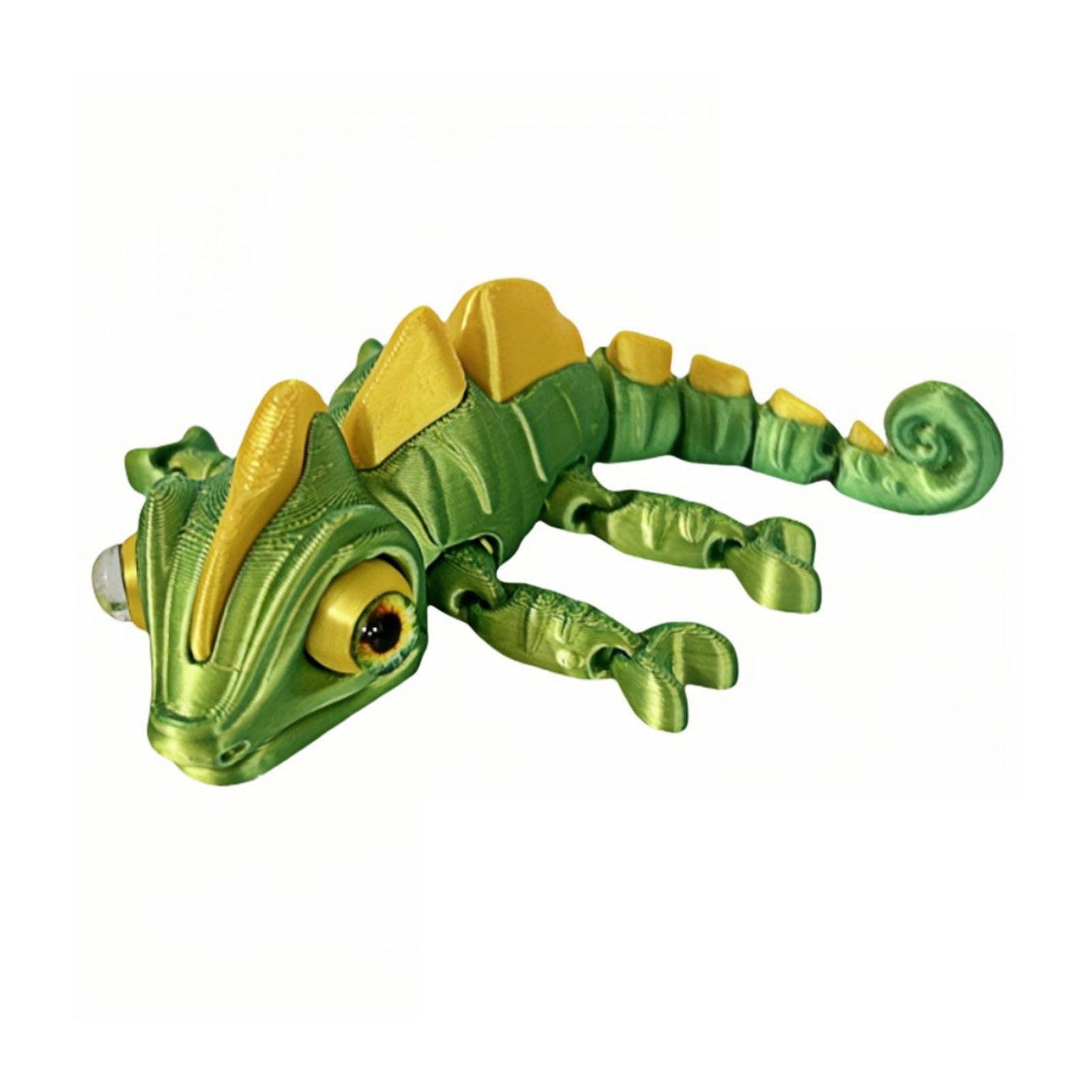 BAELLERT 3D Printed Chameleon Figurine Movable Eyes Mini Lizard Figure ...