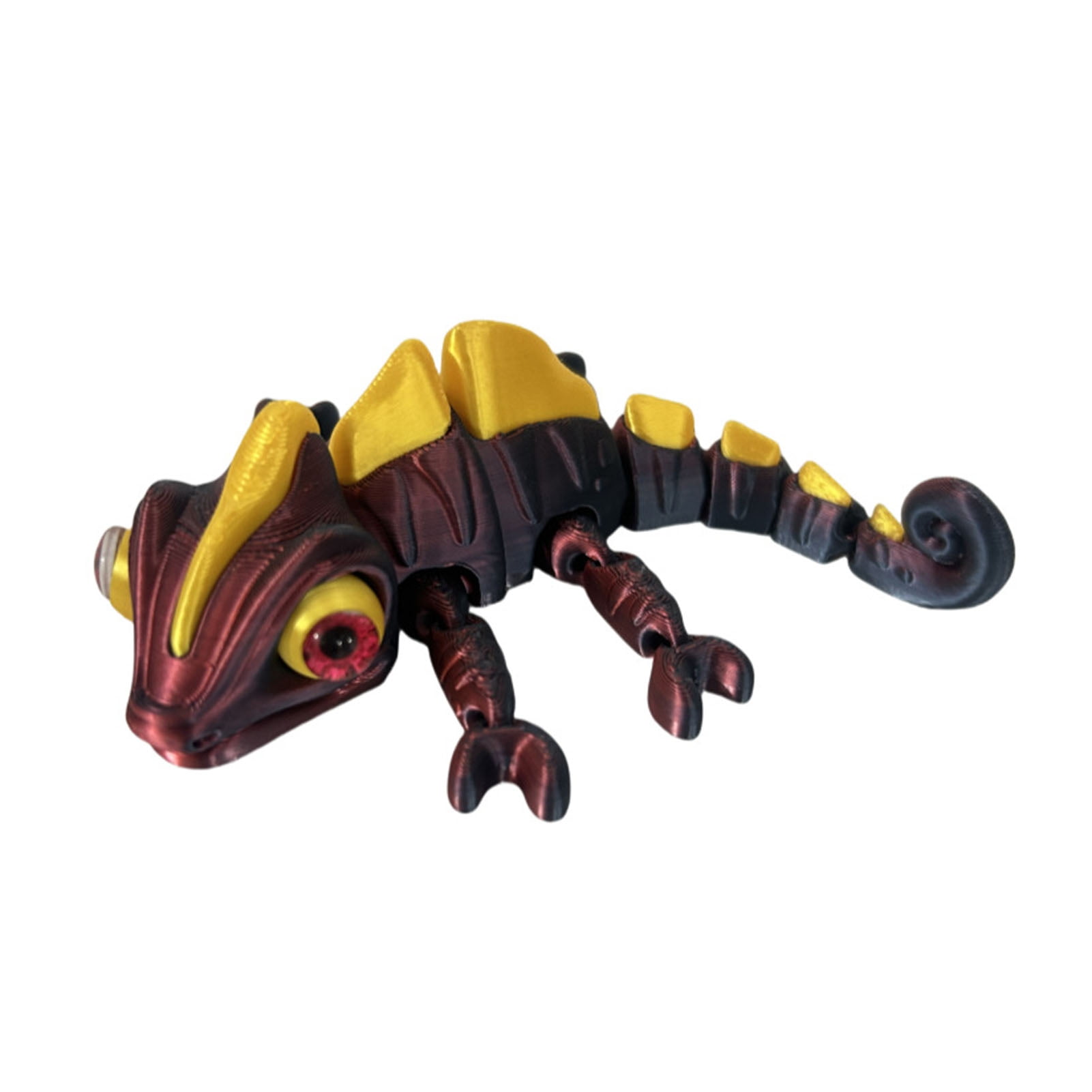 BAELLERT 3D Printed Chameleon Figurine Movable Eyes Mini Lizard Figure ...