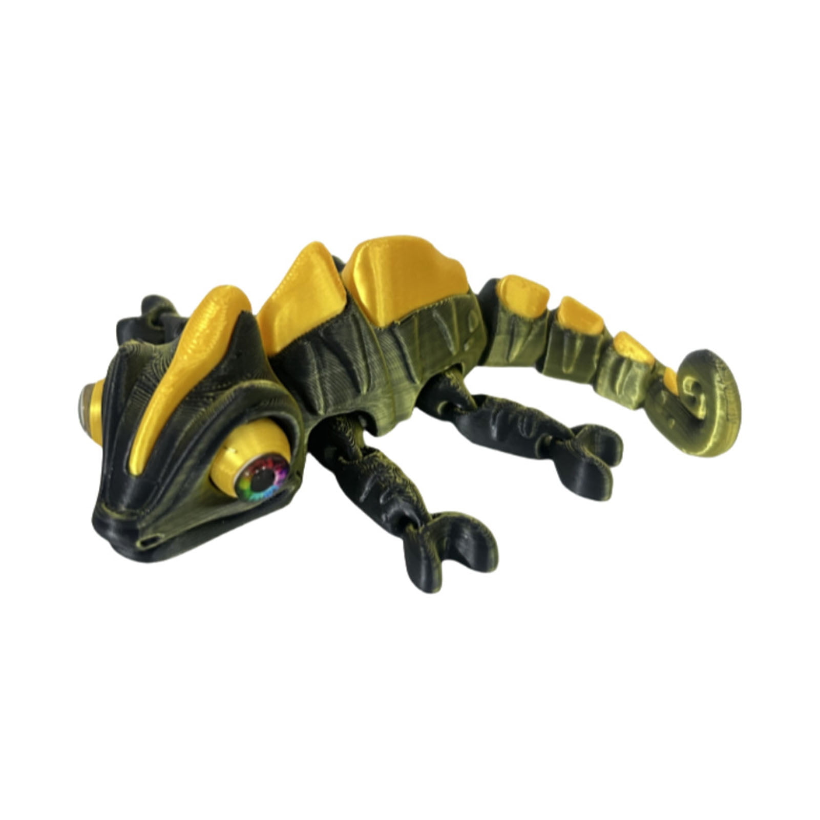 BAELLERT 3D Printed Chameleon Figurine Movable Eyes Mini Lizard Figure ...