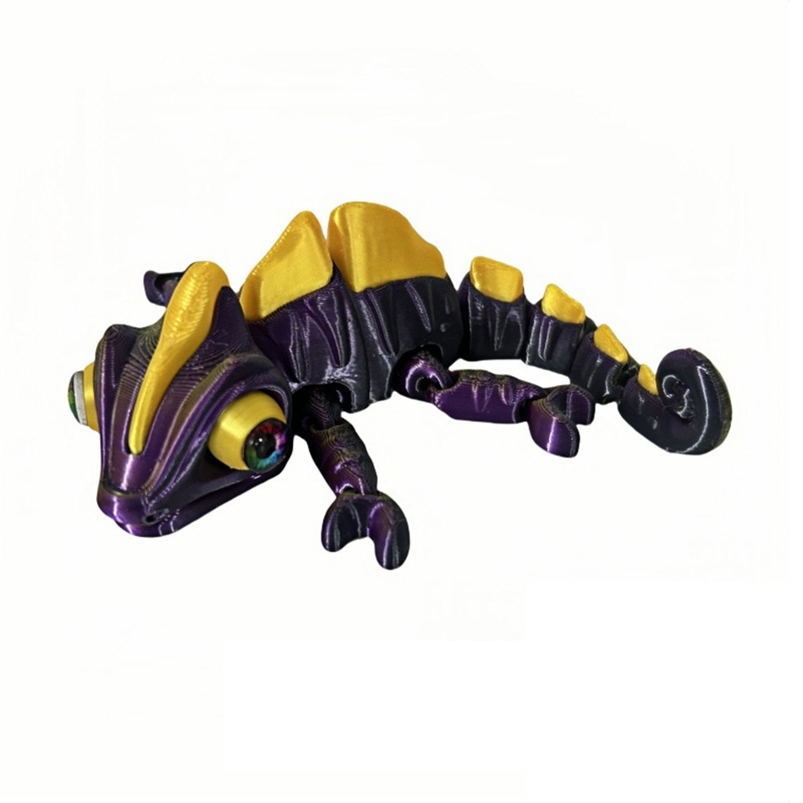 BAELLERT 3D Printed Chameleon Figurine Movable Eyes Mini Lizard Figure ...