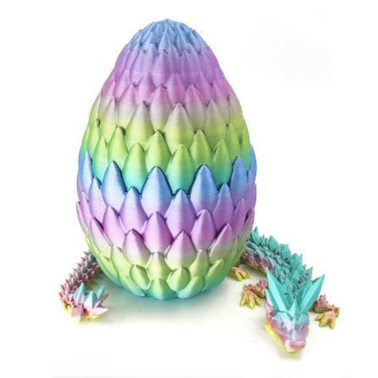 BAELLERT 3D Printed Dragon Egg Figurine Movable Joints Chinese Loong ...
