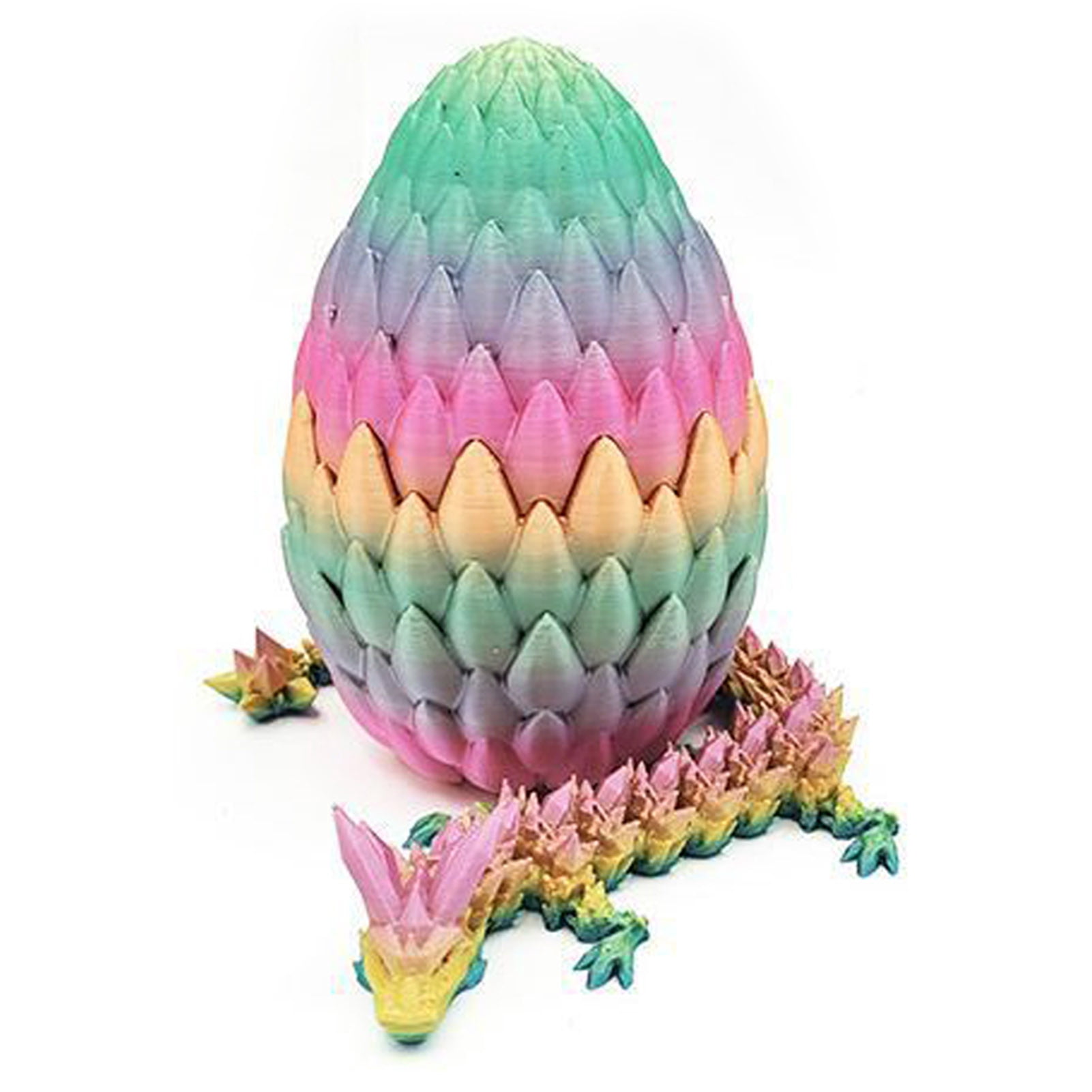 BAELLERT 3D Printed Dragon Egg Figurine Movable Joints Chinese Loong ...