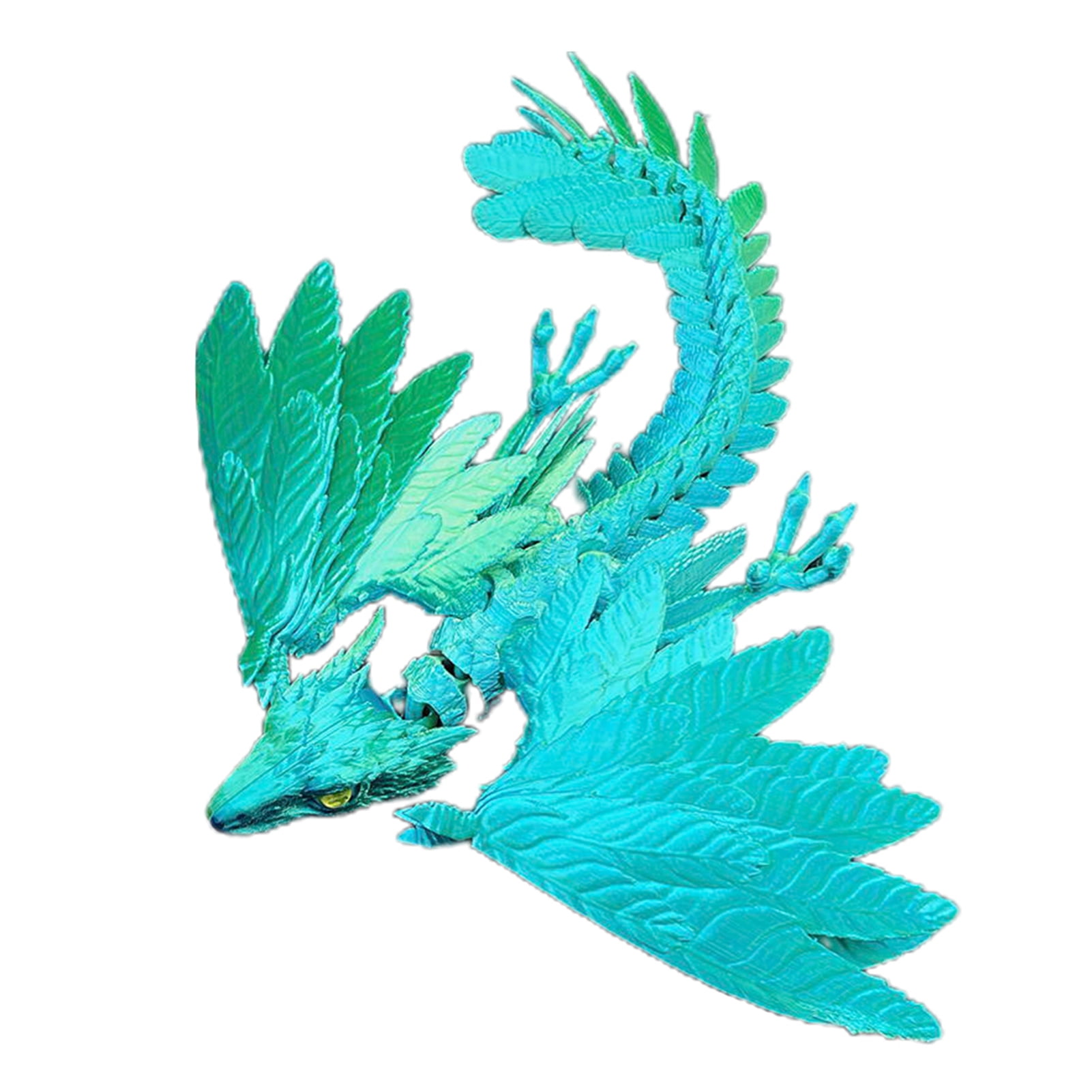 BAELLERT 3D Printed Feathered Dragon Fidget Toy Movable Joints Flying ...