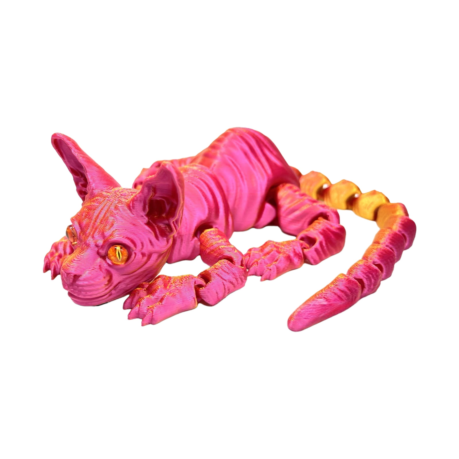 BAELLERT 3D Printed Hairless Cat Figurine Movable Joints Sphynx Cat ...