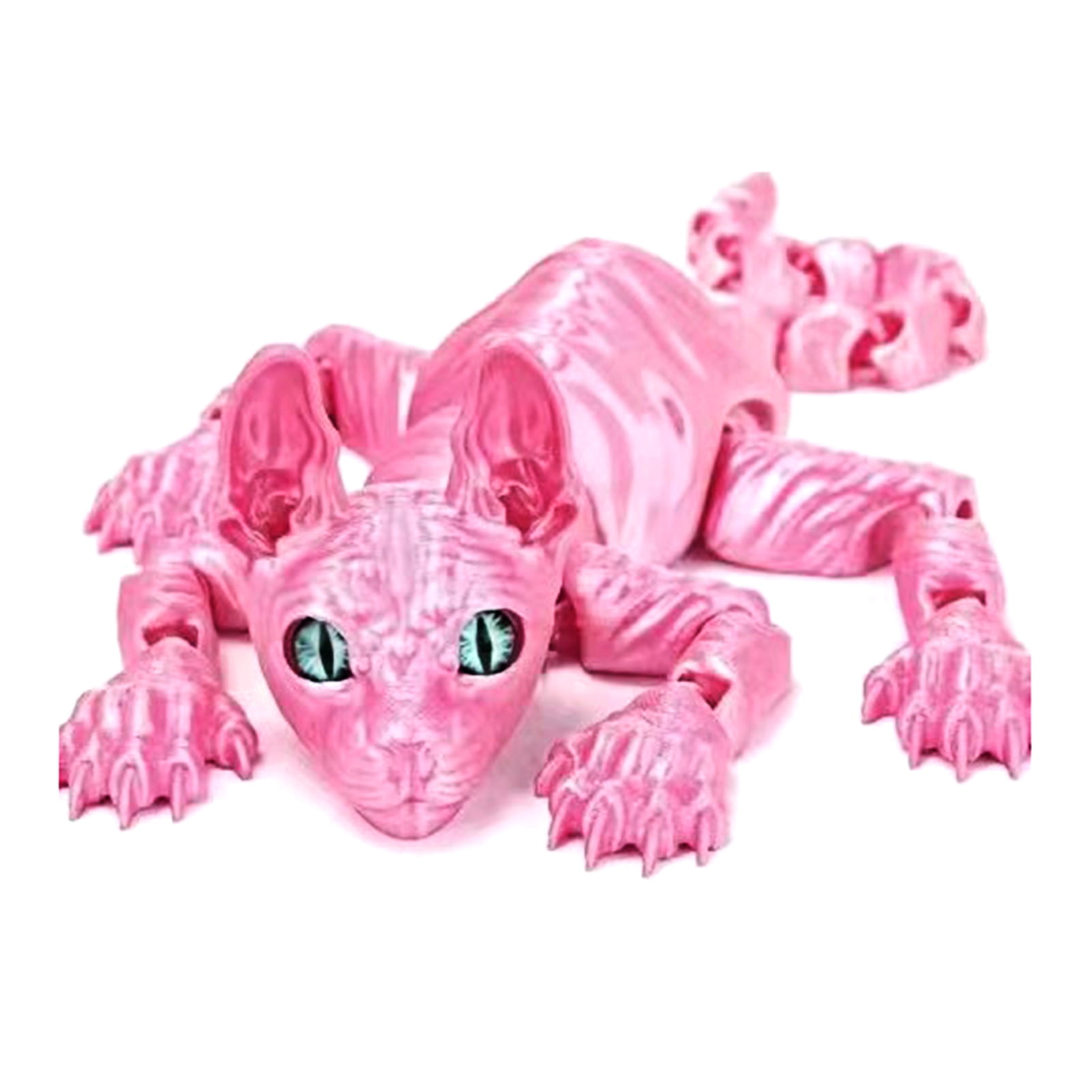 BAELLERT 3D Printed Hairless Cat Figurine Movable Joints Sphynx Cat ...