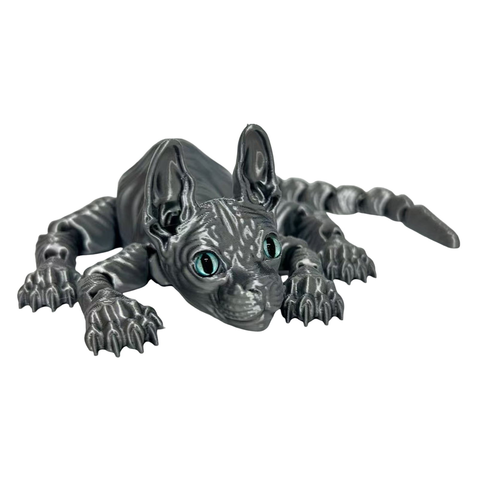 BAELLERT 3D Printed Hairless Cat Figurine Movable Joints Sphynx Cat ...