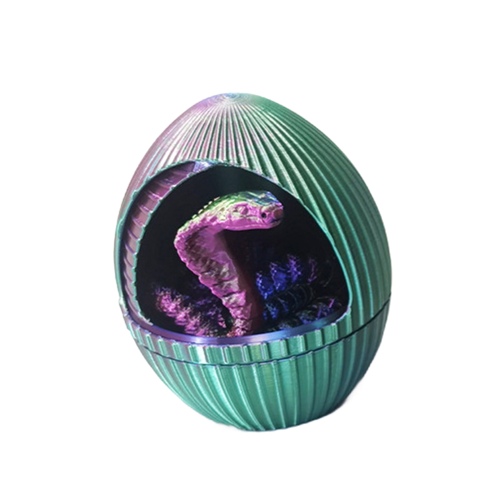 BAELLERT 3D Printed Snake Egg Figurine Movable Joints Colorful Snake ...