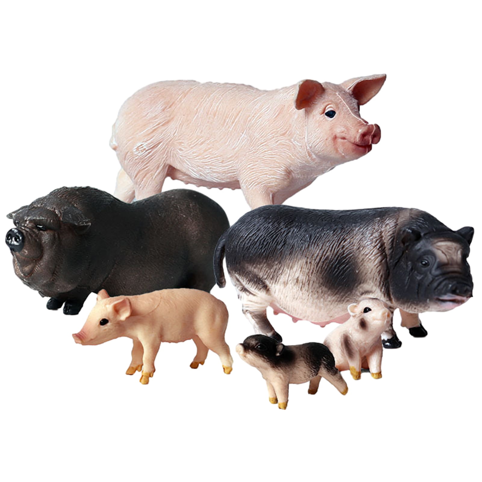 BAELLERT 4/6Pcs Pig Figurine Simulation Livestock Wild Boar Model ...