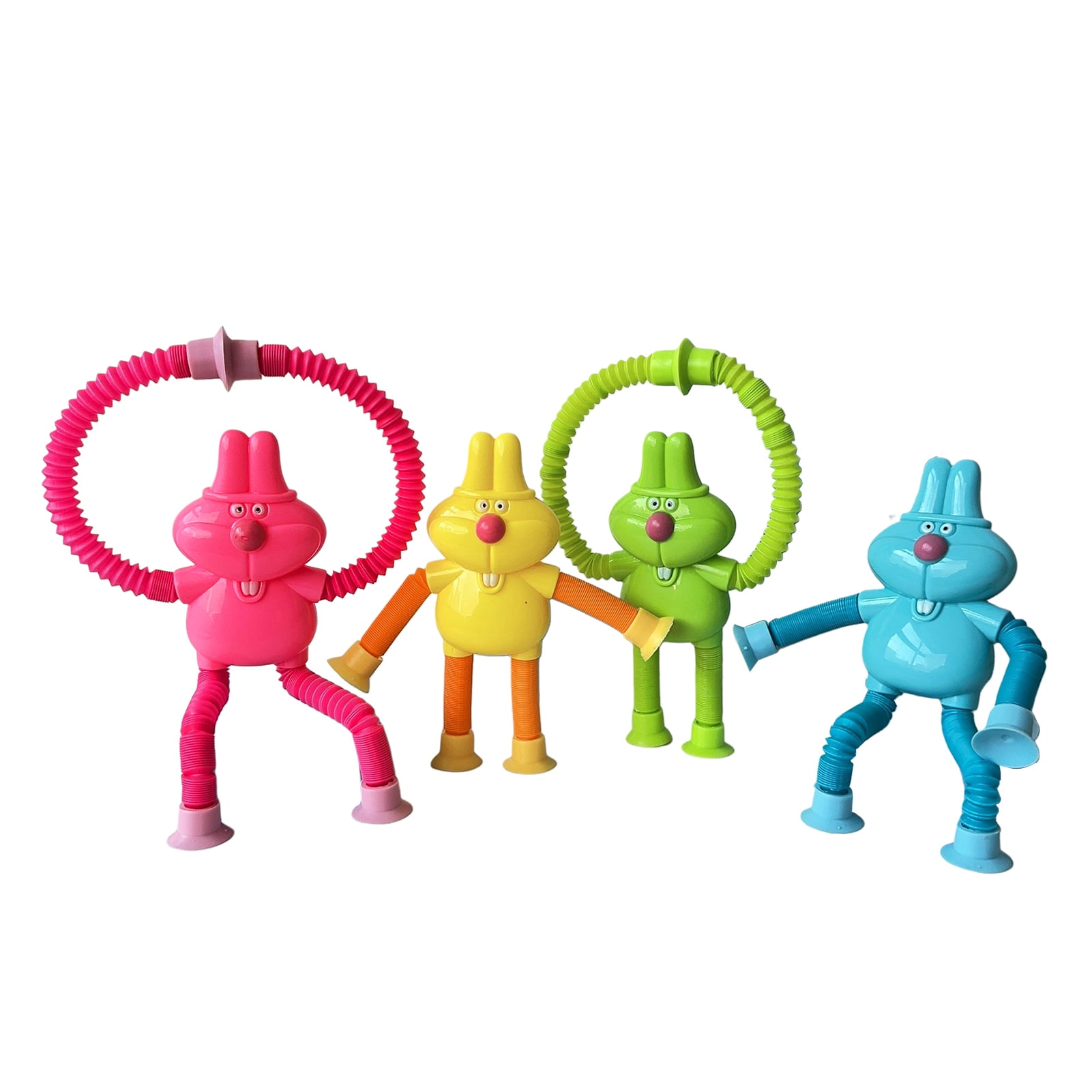 BAELLERT 4Pcs Frog Rabbit Telescopic Tube Toy with Suction Cup Kids ...