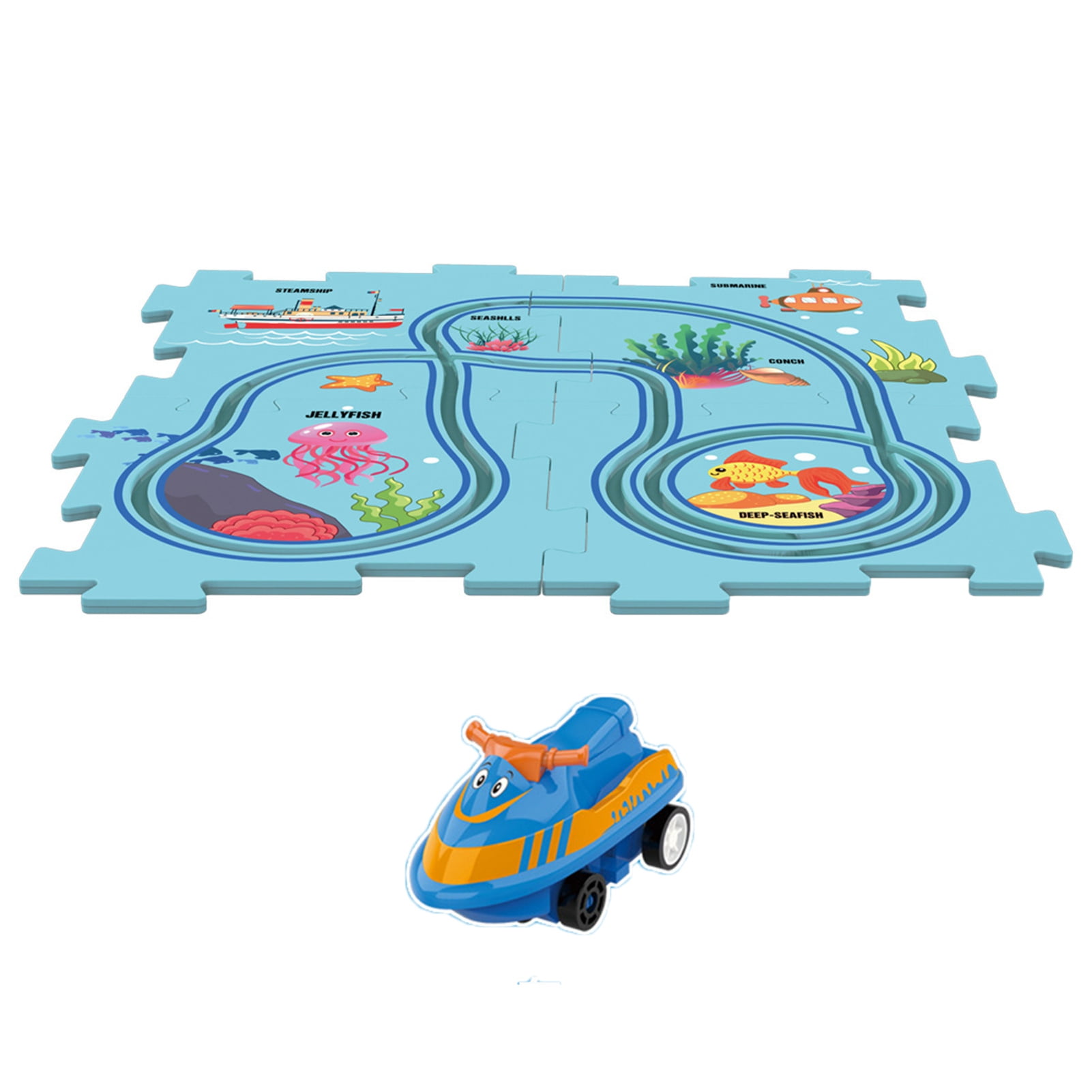 BAELLERT 5/15/25Pcs/Set Puzzle Track Car Toy Cartoon Dinosaur Ocean ...