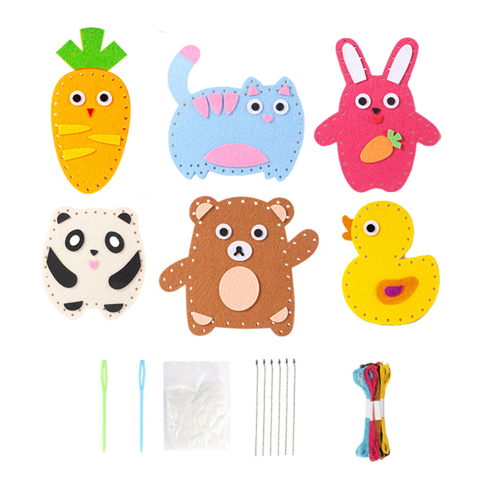 BAELLERT 6Pcs/Set Kids Sewing Kit with Thread Needle Fill Cotton Bead ...