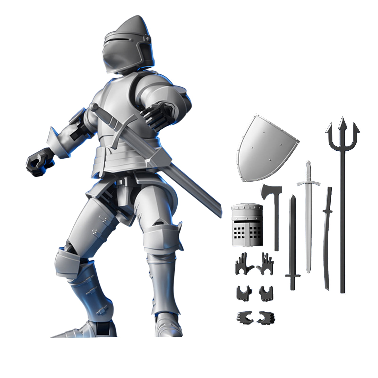 BAELLERT Armor Knight Action Figure with Accessories Movable Joints 3D ...