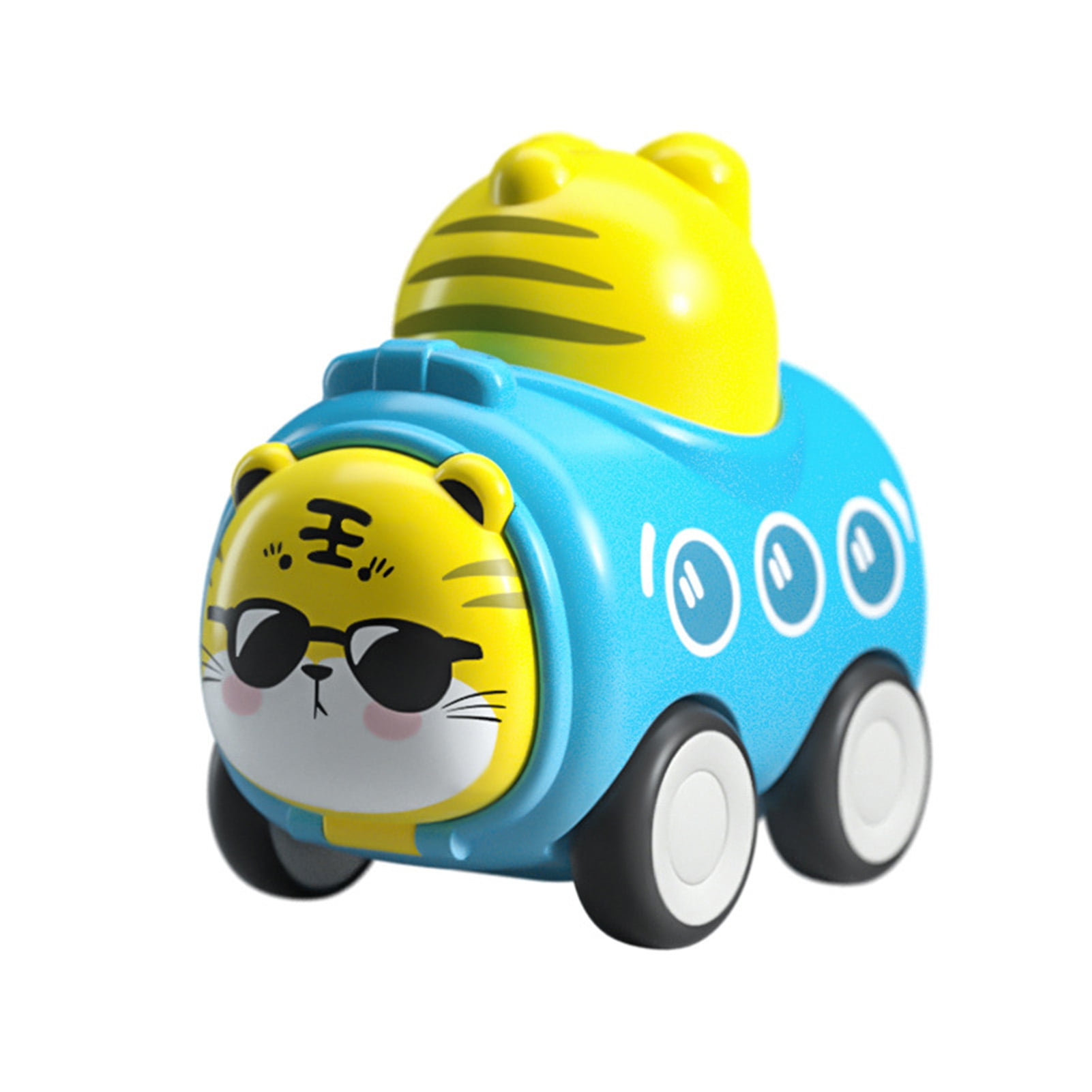 BAELLERT Cartoon Animal Pull-Back Car Toy with Whistle Press And Go ...