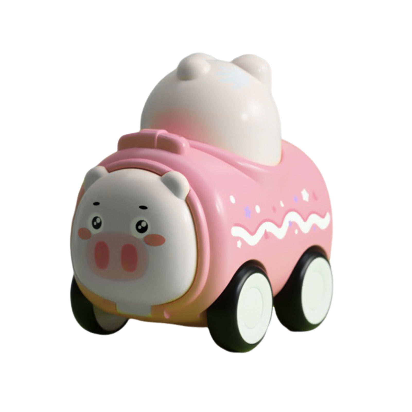 BAELLERT Cartoon Animal Pull-Back Car Toy with Whistle Press And Go ...