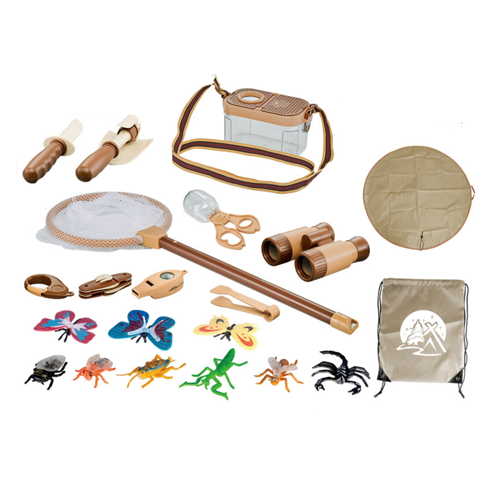 BAELLERT Children Outdoor Explorer Set Adventure Kit Mini Binoculars Kids Compass Whistle ...