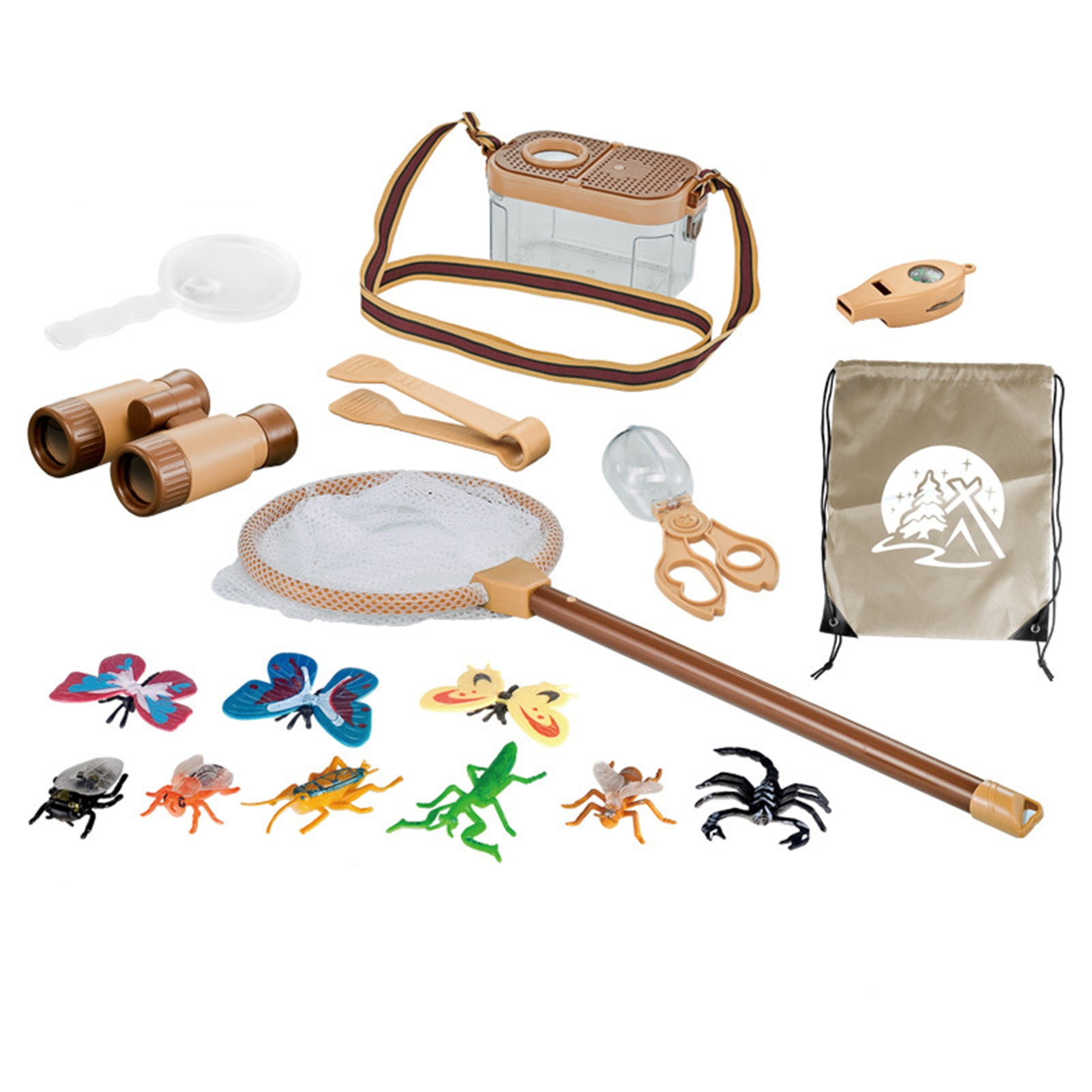 BAELLERT Children Outdoor Explorer Set Adventure Kit Mini Binoculars Kids Compass Whistle ...