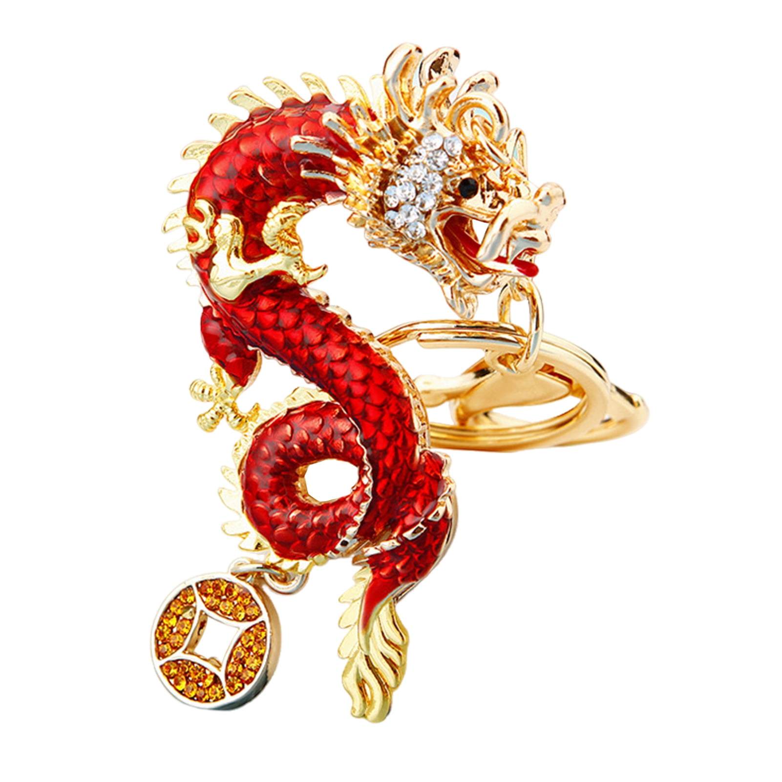 BAELLERT Chinese Zodiac Dragon Keychain Luxury Rhinestone DIY Backpack ...
