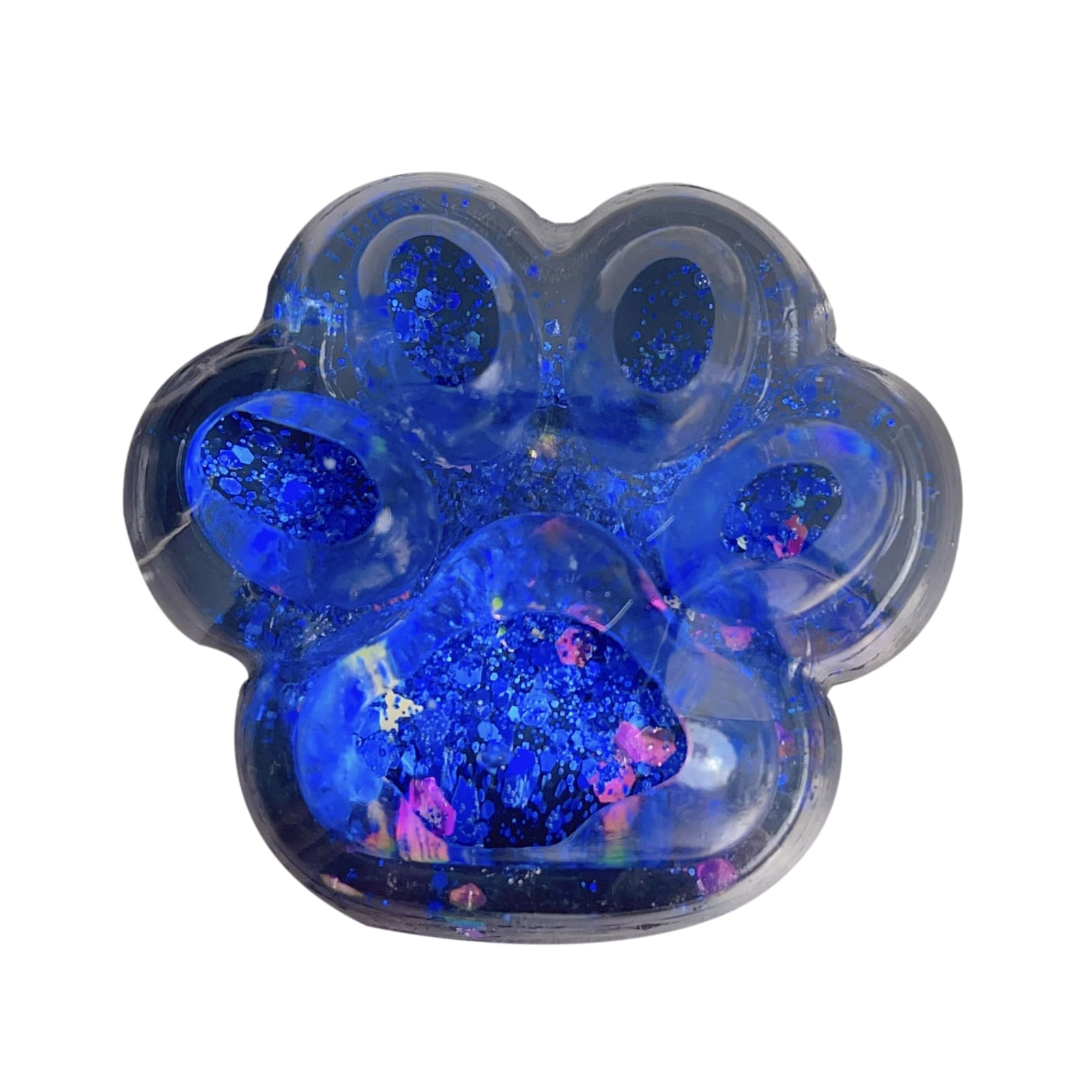 BAELLERT Clear Cat Paw Squeeze Toy Anxiety Stress Relief Glitter Kitten ...