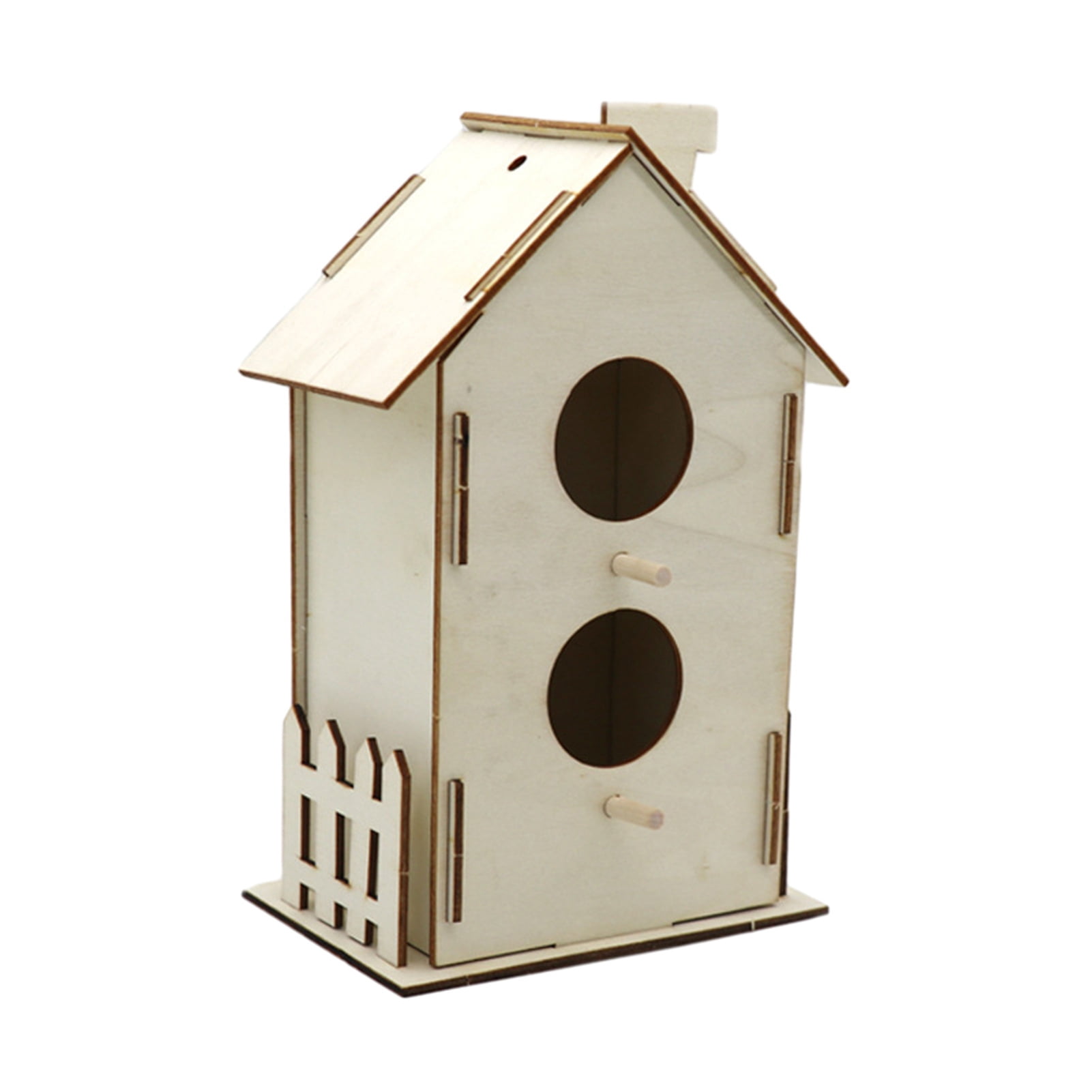 BAELLERT DIY Wood Birdhouse Kit Unfinished Log Home Craft Project with ...