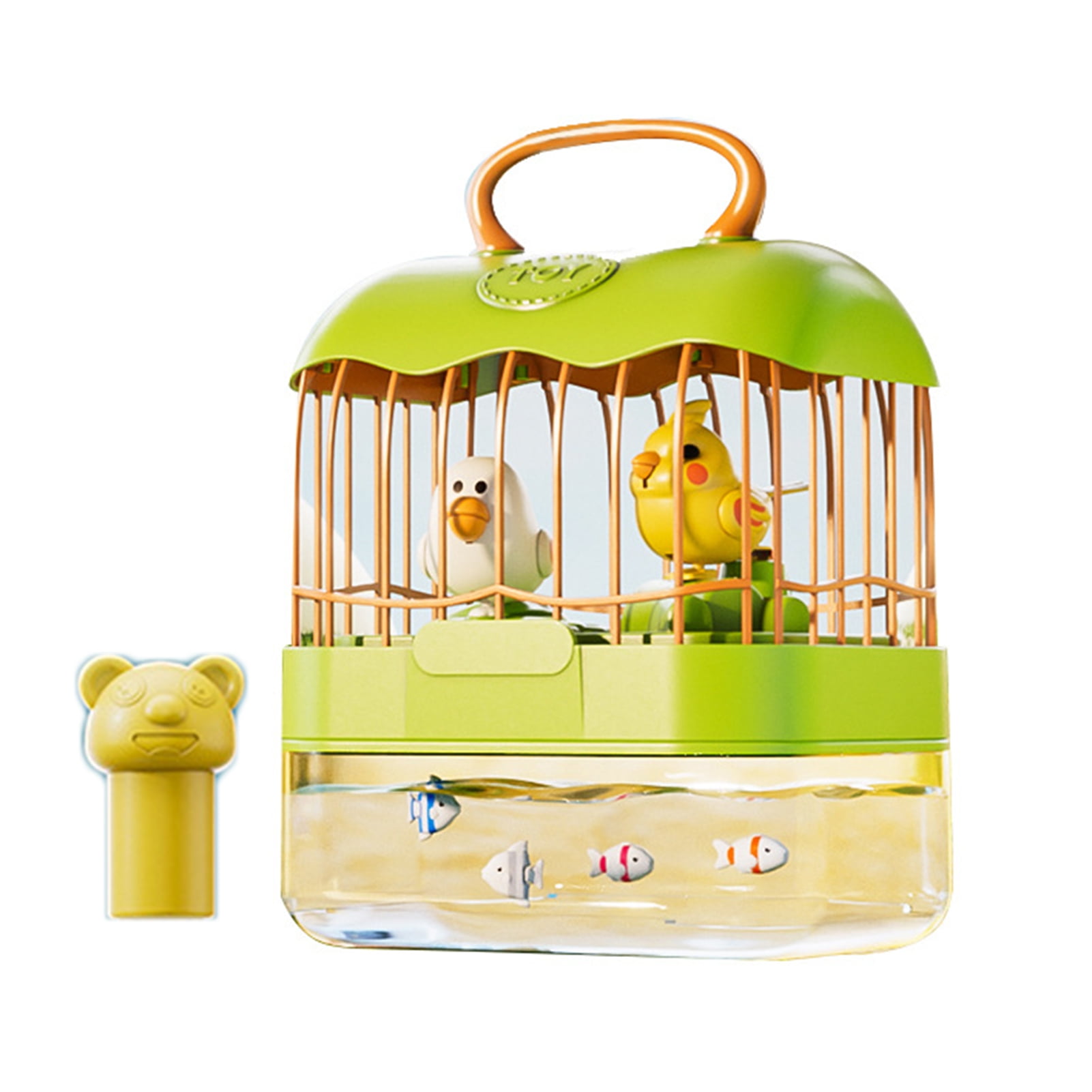 BAELLERT Electric Birdcage Toy with Fish Tank Voice-Activated Induction ...