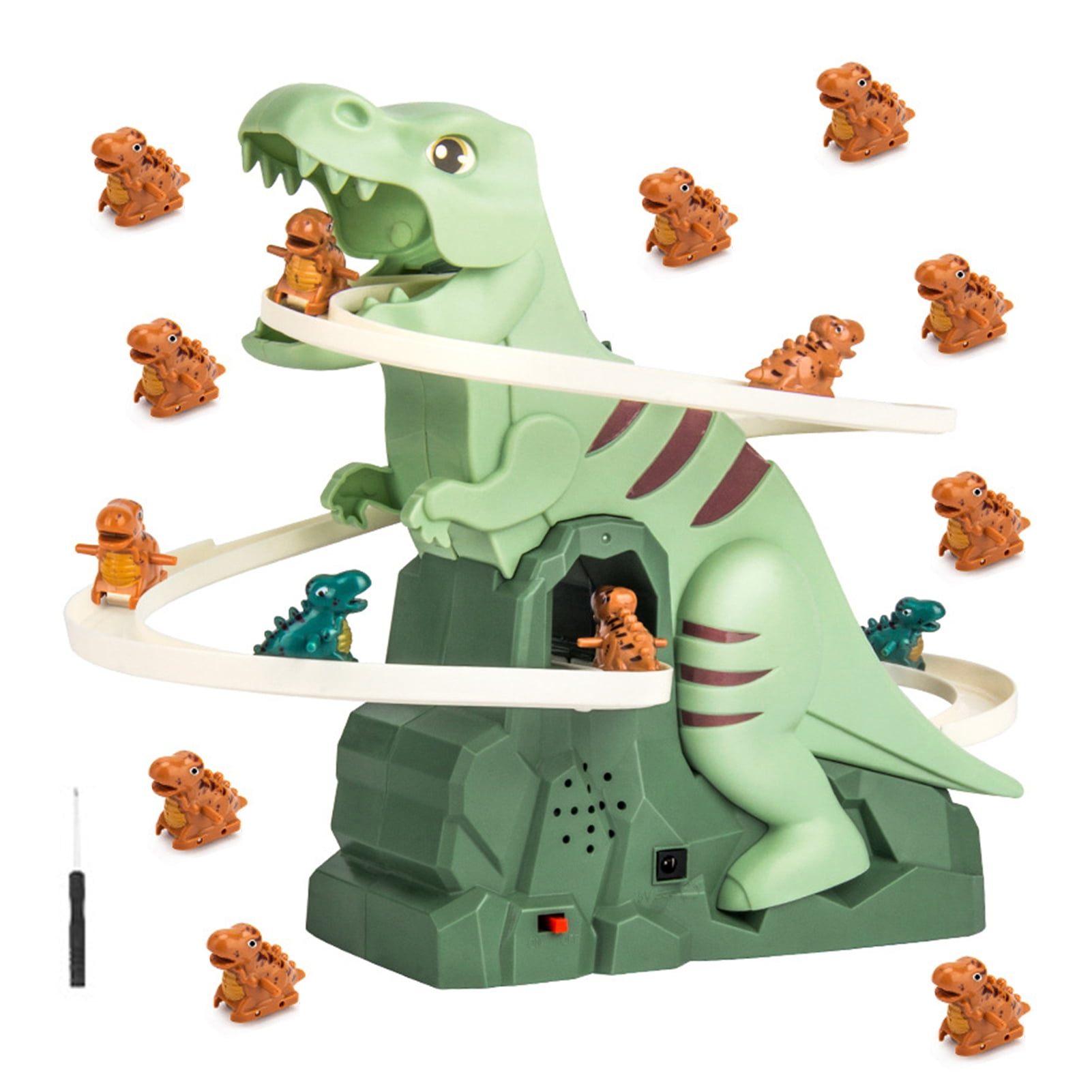 BAELLERT Electric Dinosaur Track Slide Toy with Light Music Cartoon ...