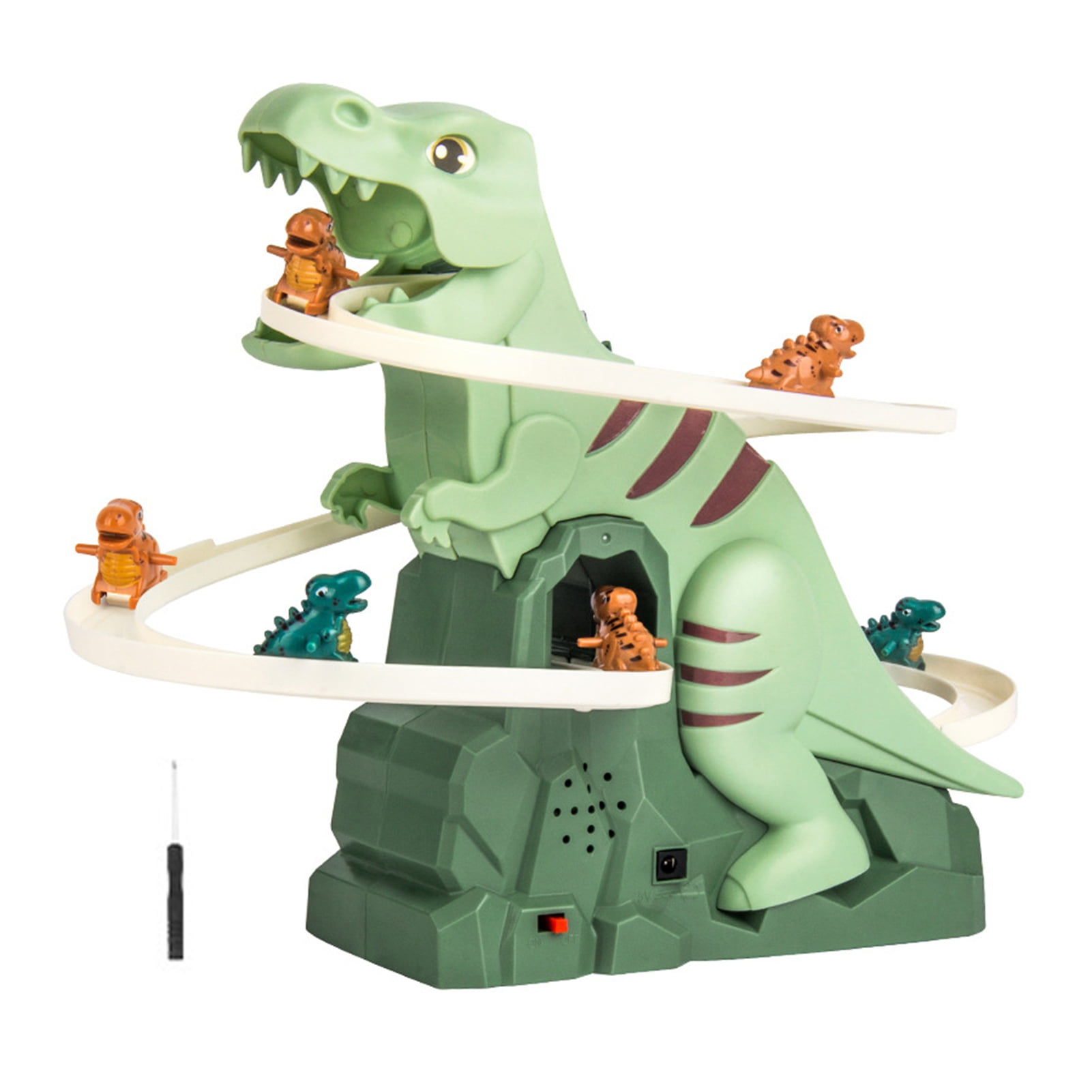 BAELLERT Electric Dinosaur Track Slide Toy with Light Music Cartoon ...