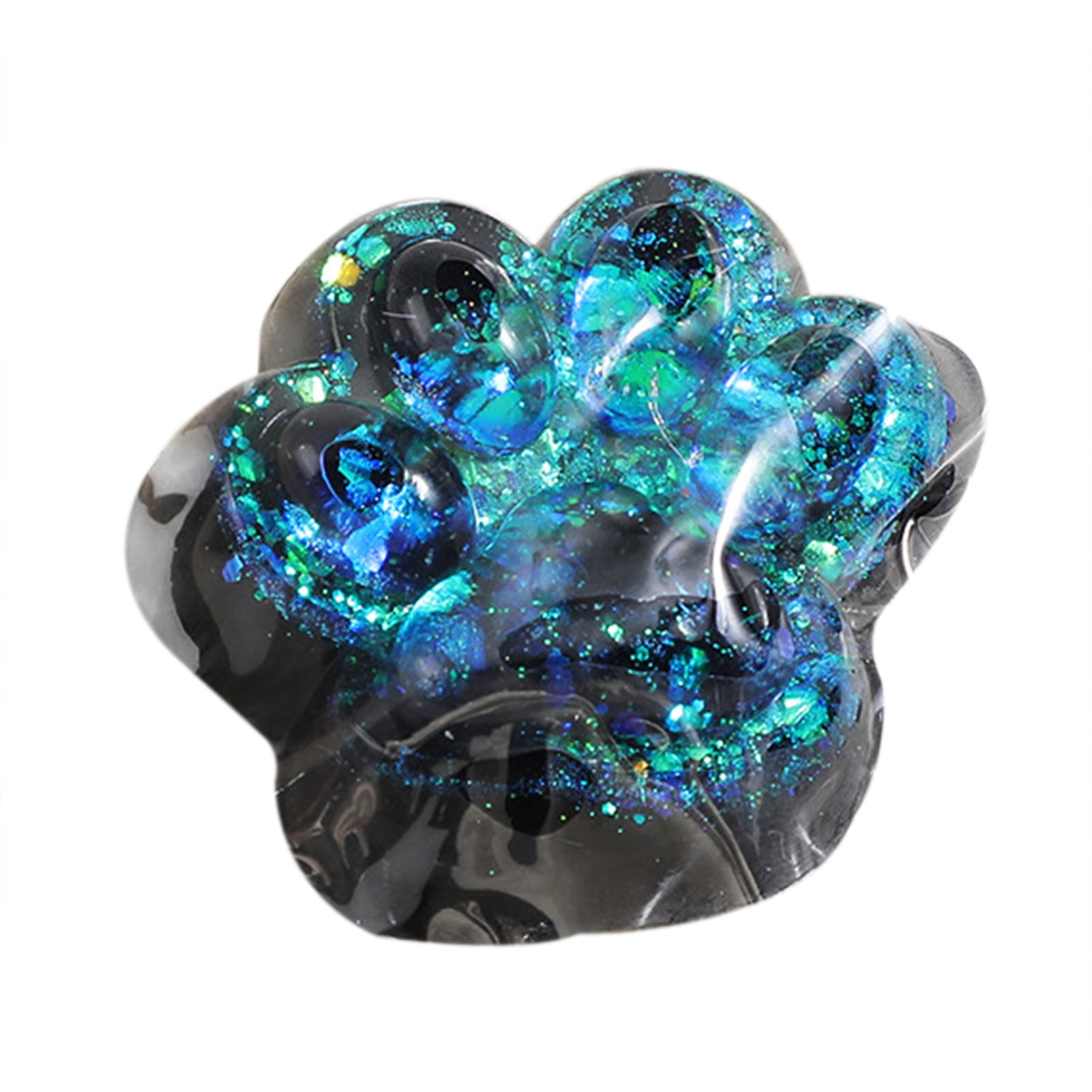 BAELLERT Glitter Black Cat Paw Toy Stress Relief Kitten Paw Squeeze ...