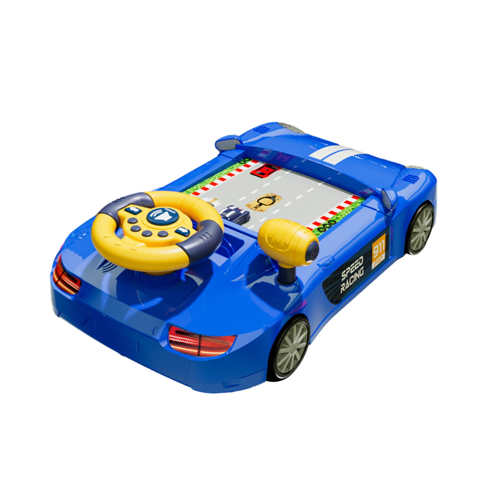 BAELLERT Kids Driving Simulator Toy with Light Music Speed Adjustable ...