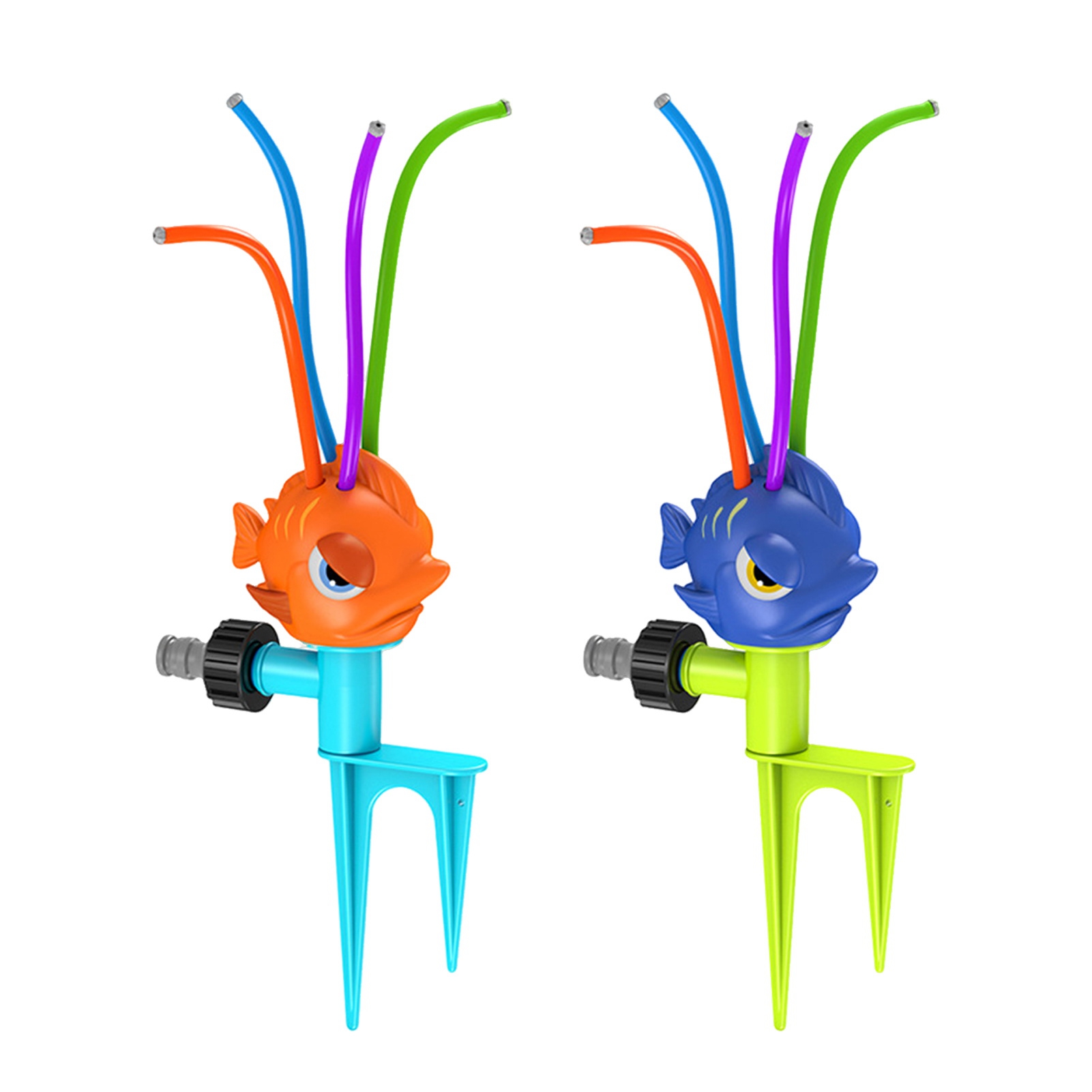 BAELLERT Kids Fish Sprinkler Toy with Colorful Wiggle Tubes Summer ...