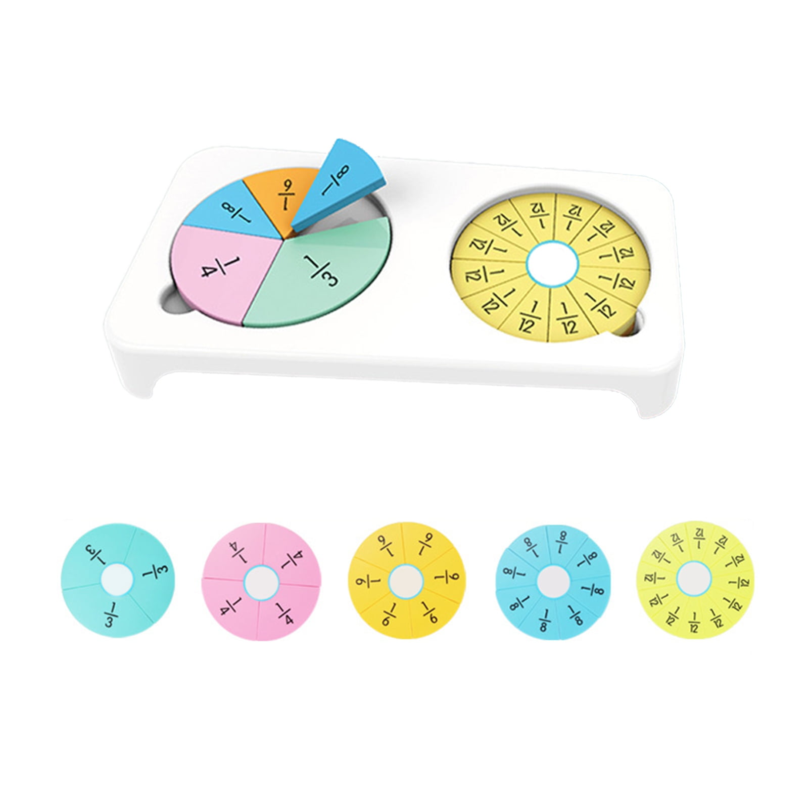 BAELLERT Kids Fraction Puzzle Math Manipulatives Elementary Students ...