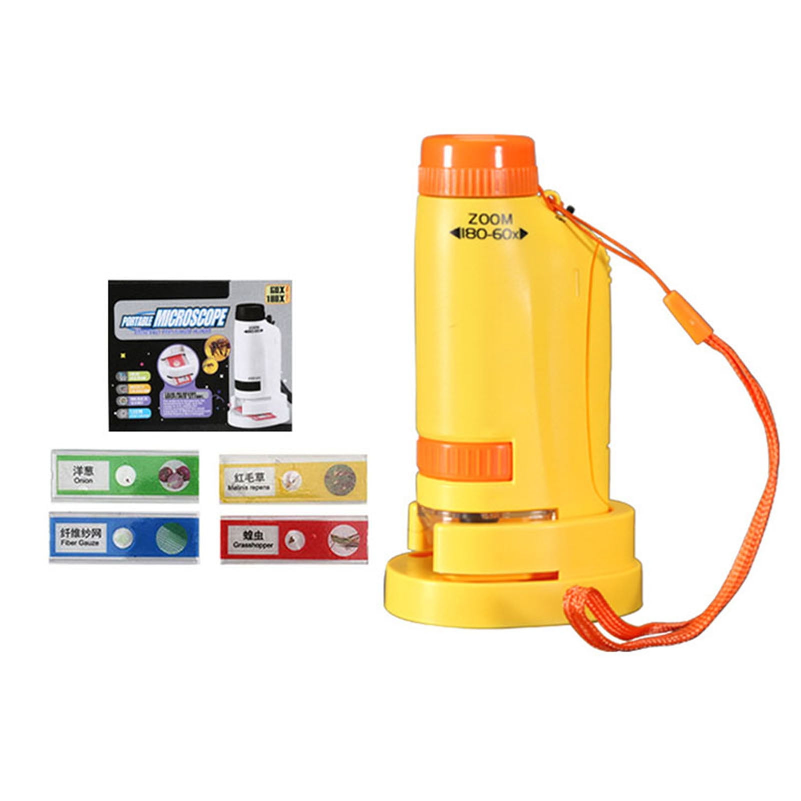 BAELLERT Kids Microscope Toy with LED Light 60-180X Toddlers Biological ...