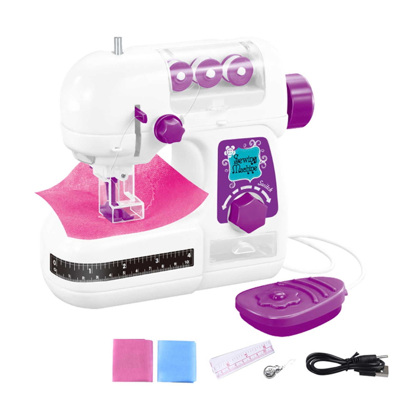 BAELLERT Kids Sewing Machine Toy with Pre-Threaded Box Children Sewing ...