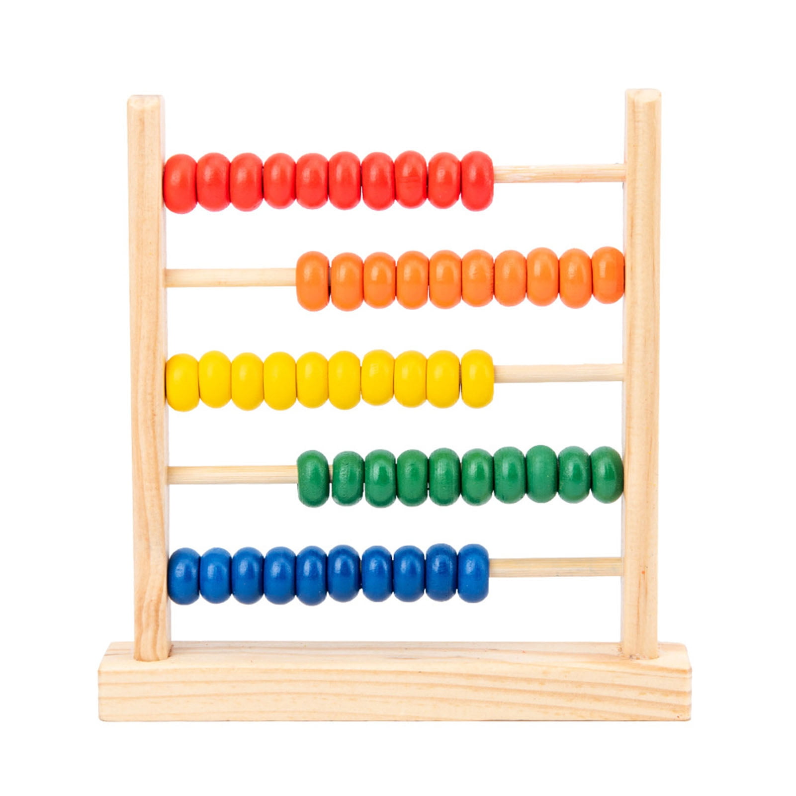 BAELLERT Kids Wooden Abacus Stand 5 Row Bead Counting Toys Educational ...