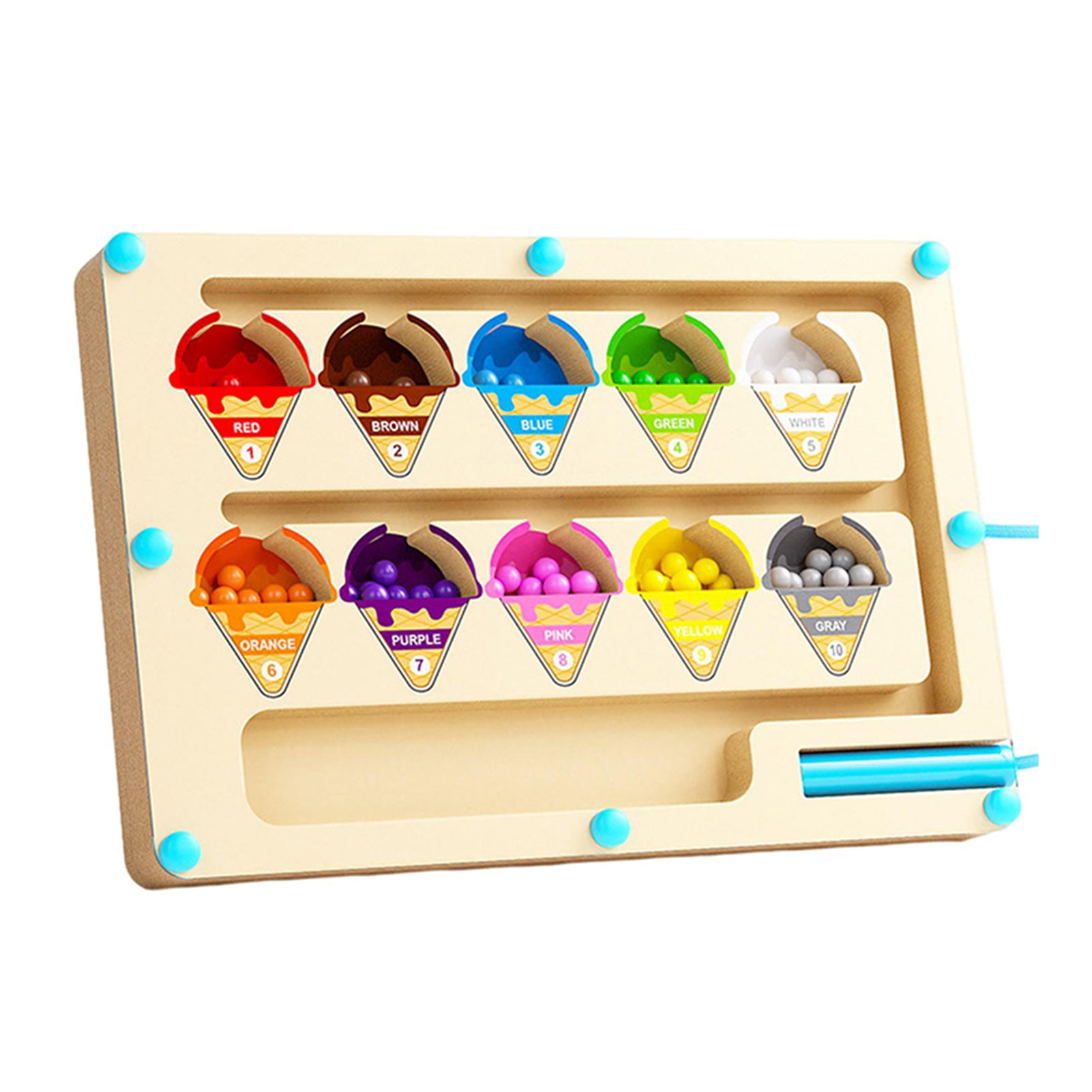 BAELLERT Magnetic Bead Maze Board Game Color Sorting Number Counting ...