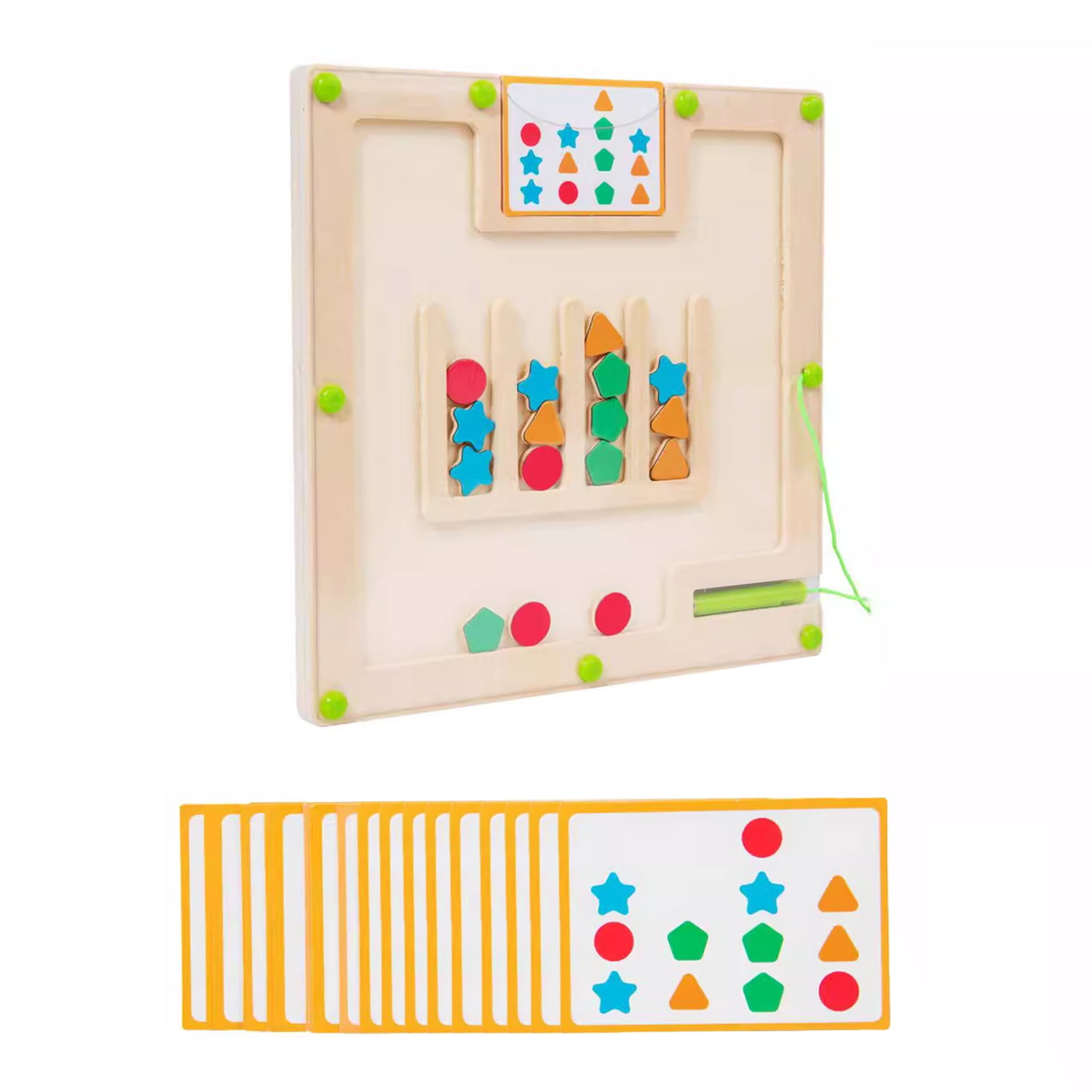 BAELLERT Magnetic Puzzle Maze Board Game Color Shape Sorting Counting ...