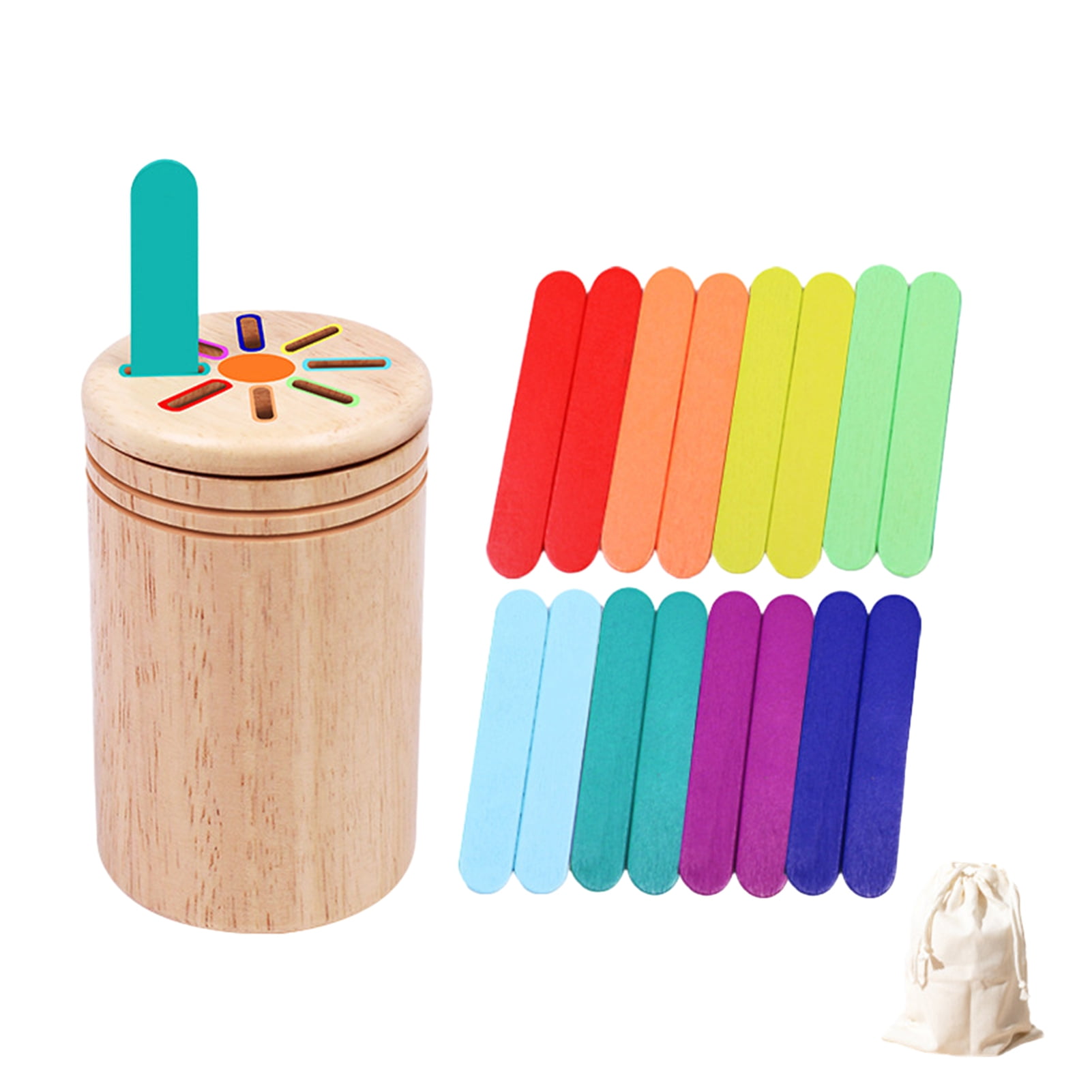 BAELLERT Montessori Toy Set for Toddlers Wooden Color Sorting Fine ...