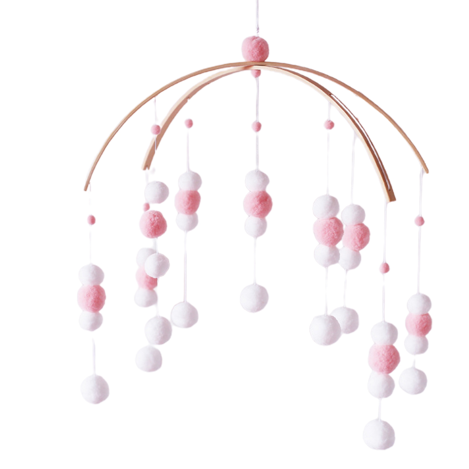 BAELLERT Nordic Style Colorful Plush Ball Crib Wind Chime with Lanyard ...