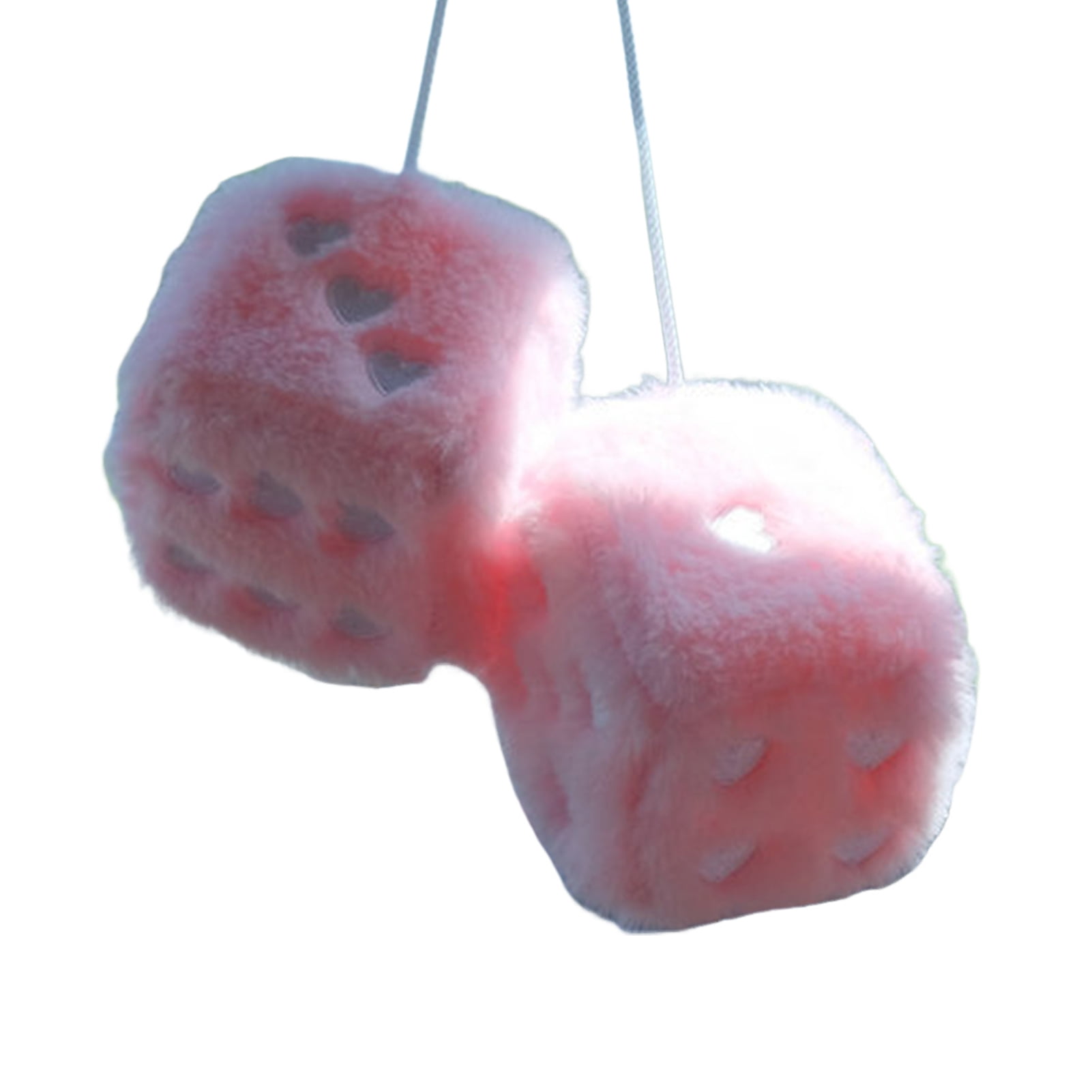BAELLERT Plush Dice Pendant with Heart Shaped Dots Hanging Dice ...
