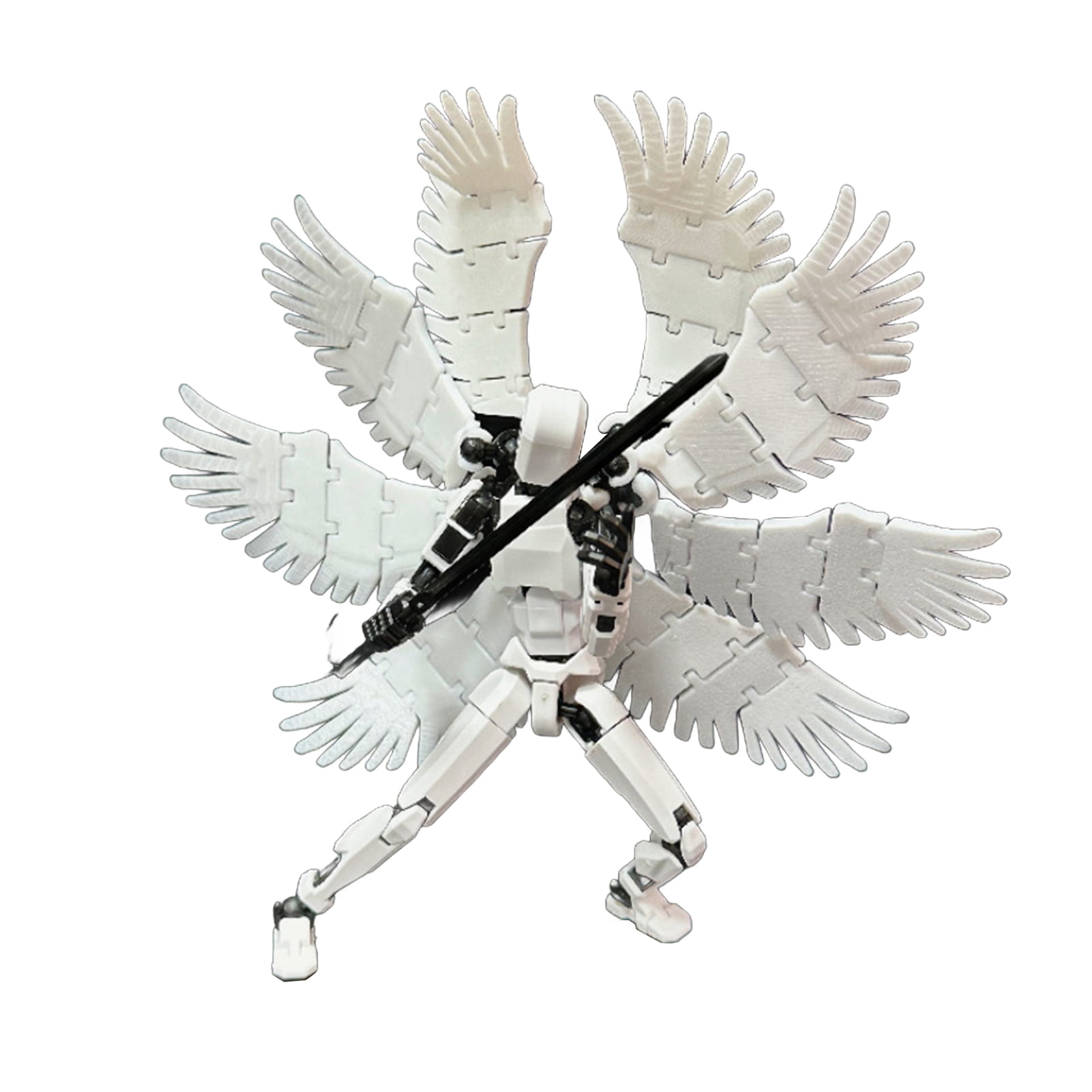 BAELLERT Robot Action Figure with Angle Wing Accessories Movable Joints ...