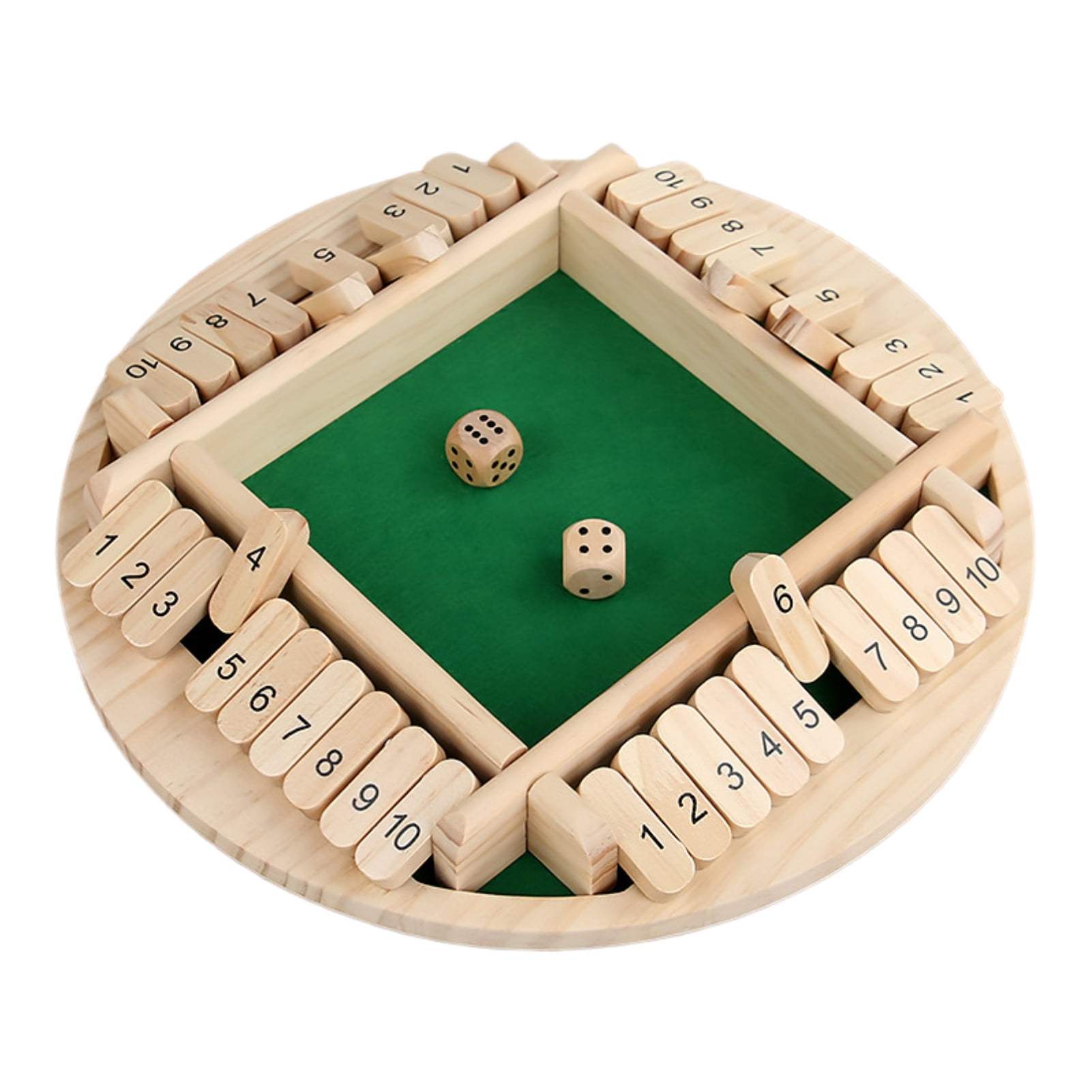 BAELLERT Shut The Box Board Game 4-Way Educational Math Number Dice ...