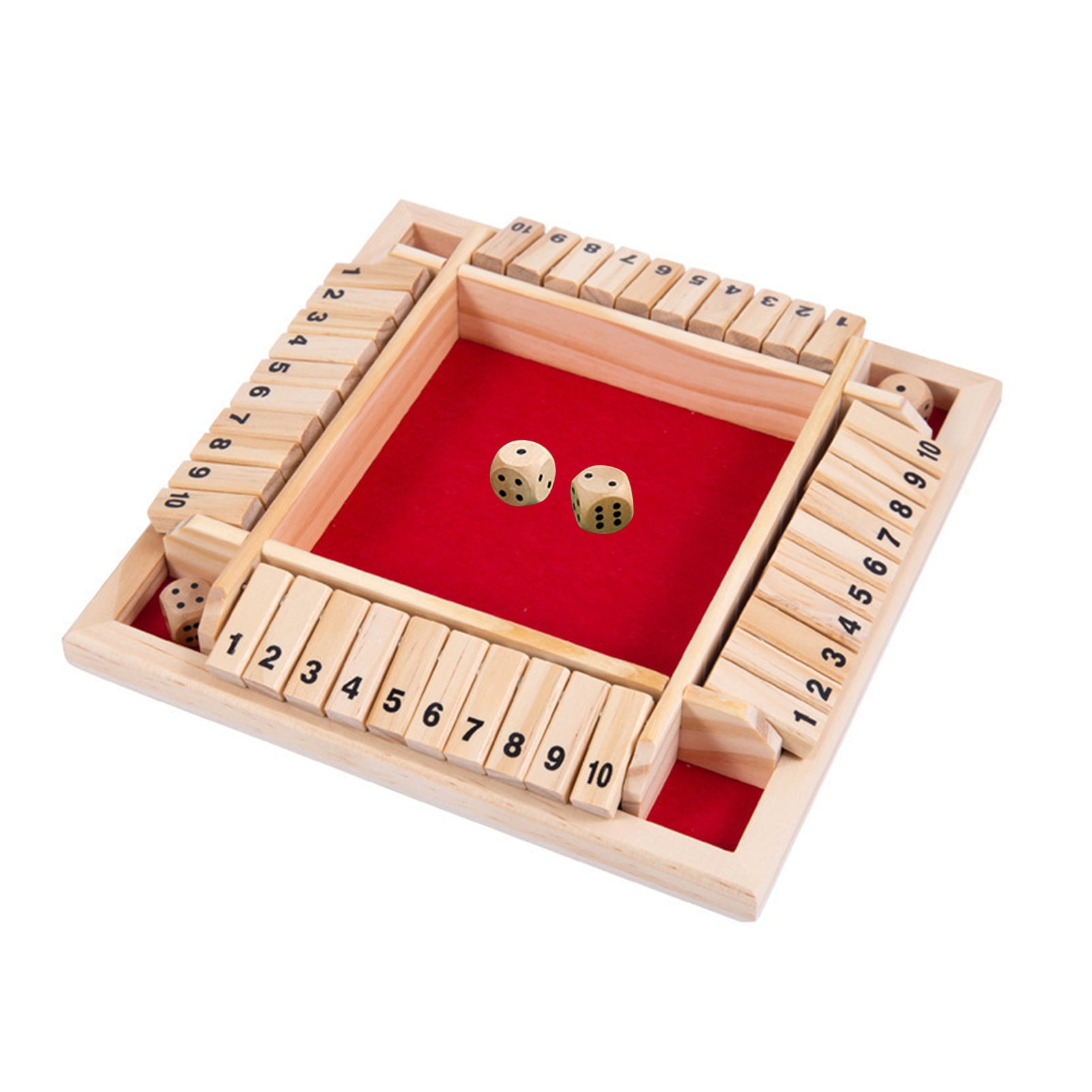 BAELLERT Shut The Box Board Game with Dice 4-Way Educational Math ...