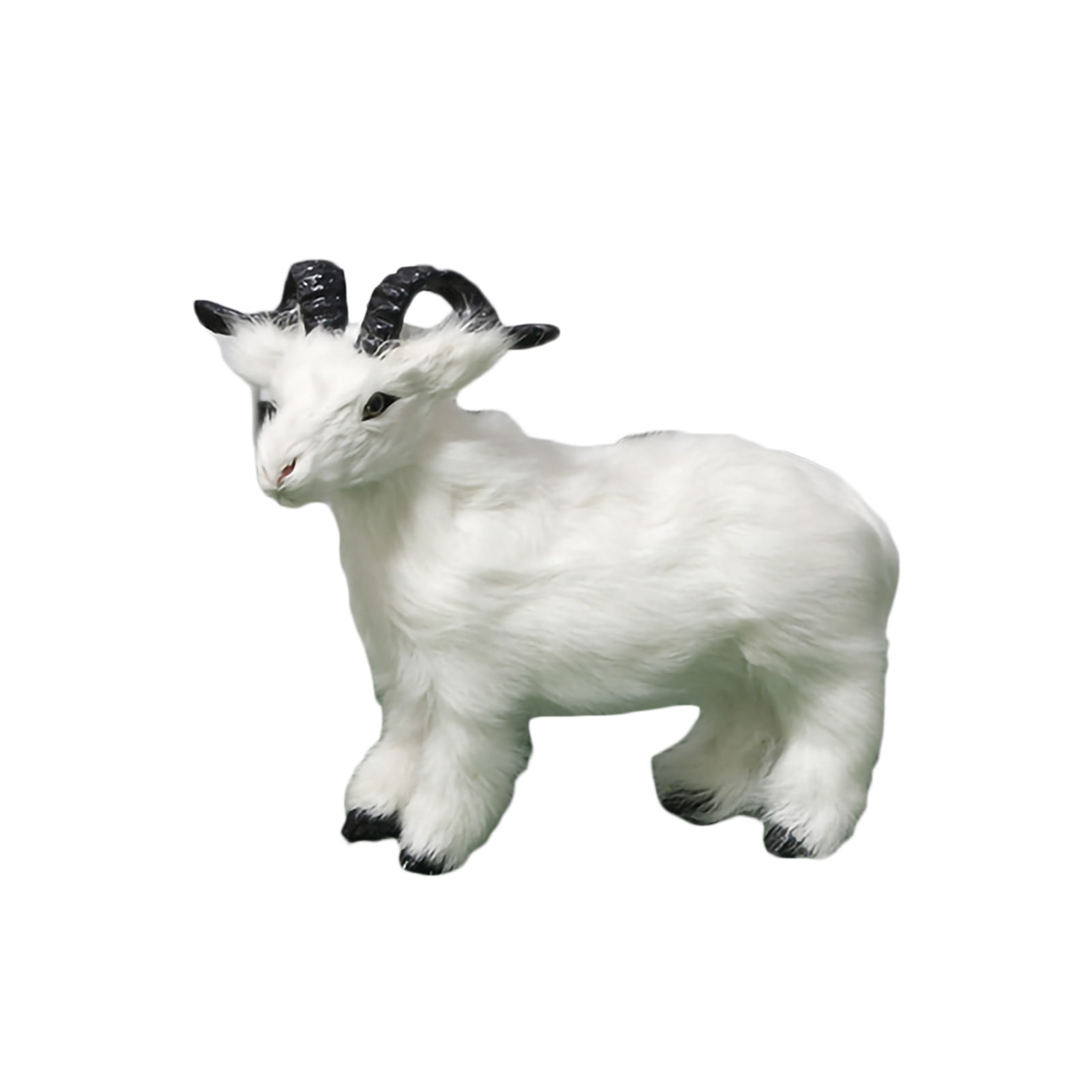 BAELLERT Simulation Goat Model Ornament Faux Fur Vivid Look Farm Animal ...