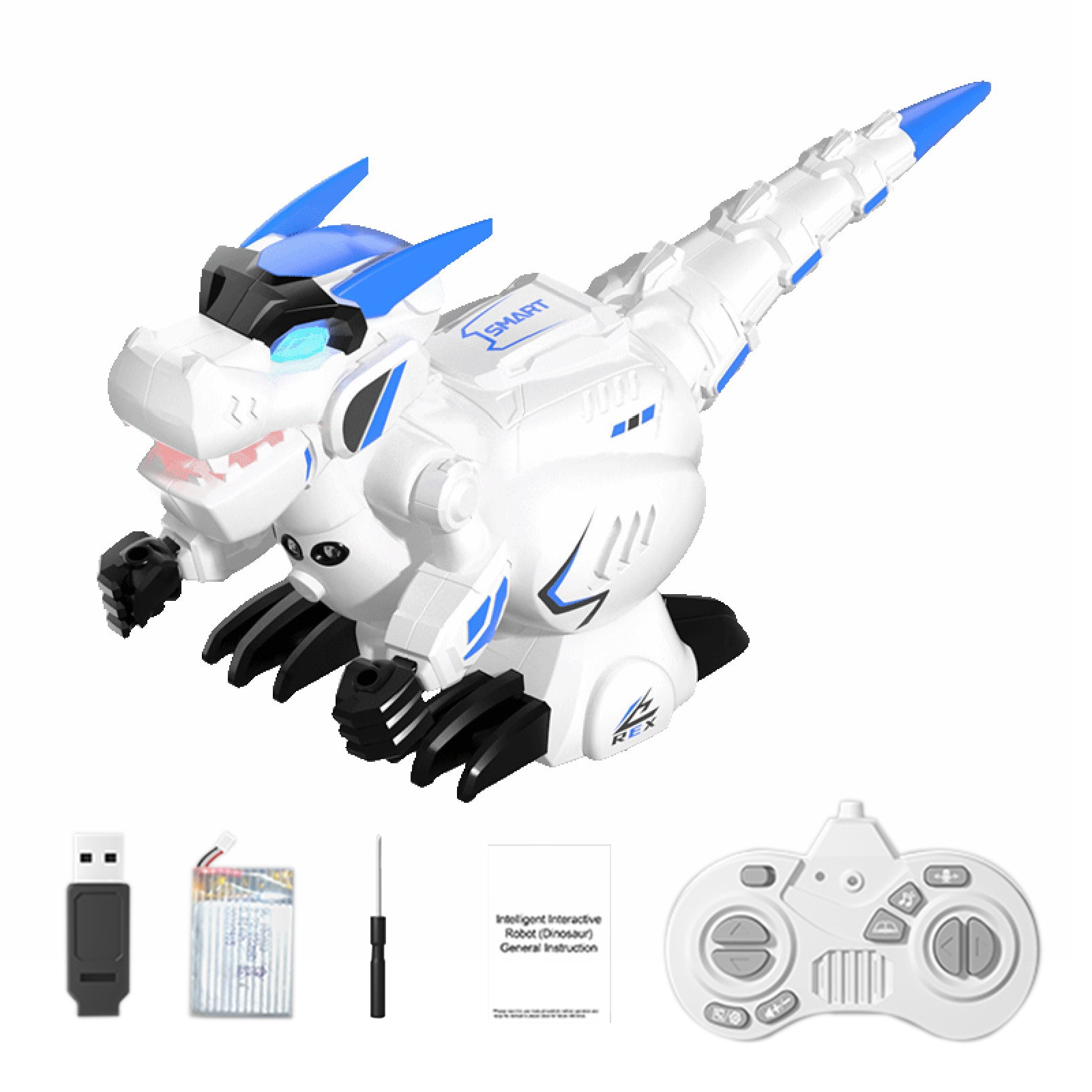 BAELLERT Smart Dinosaur Toy with LED Lights Sound Effects Remote 360 ...