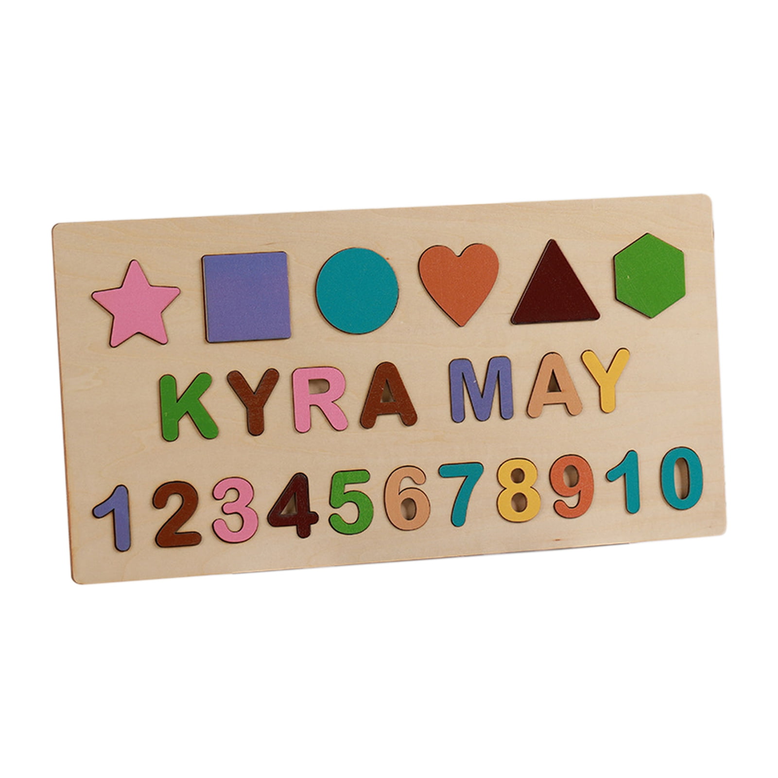 BAELLERT Toddlers Wooden Alphabet Puzzle Board Color Shape Number ...