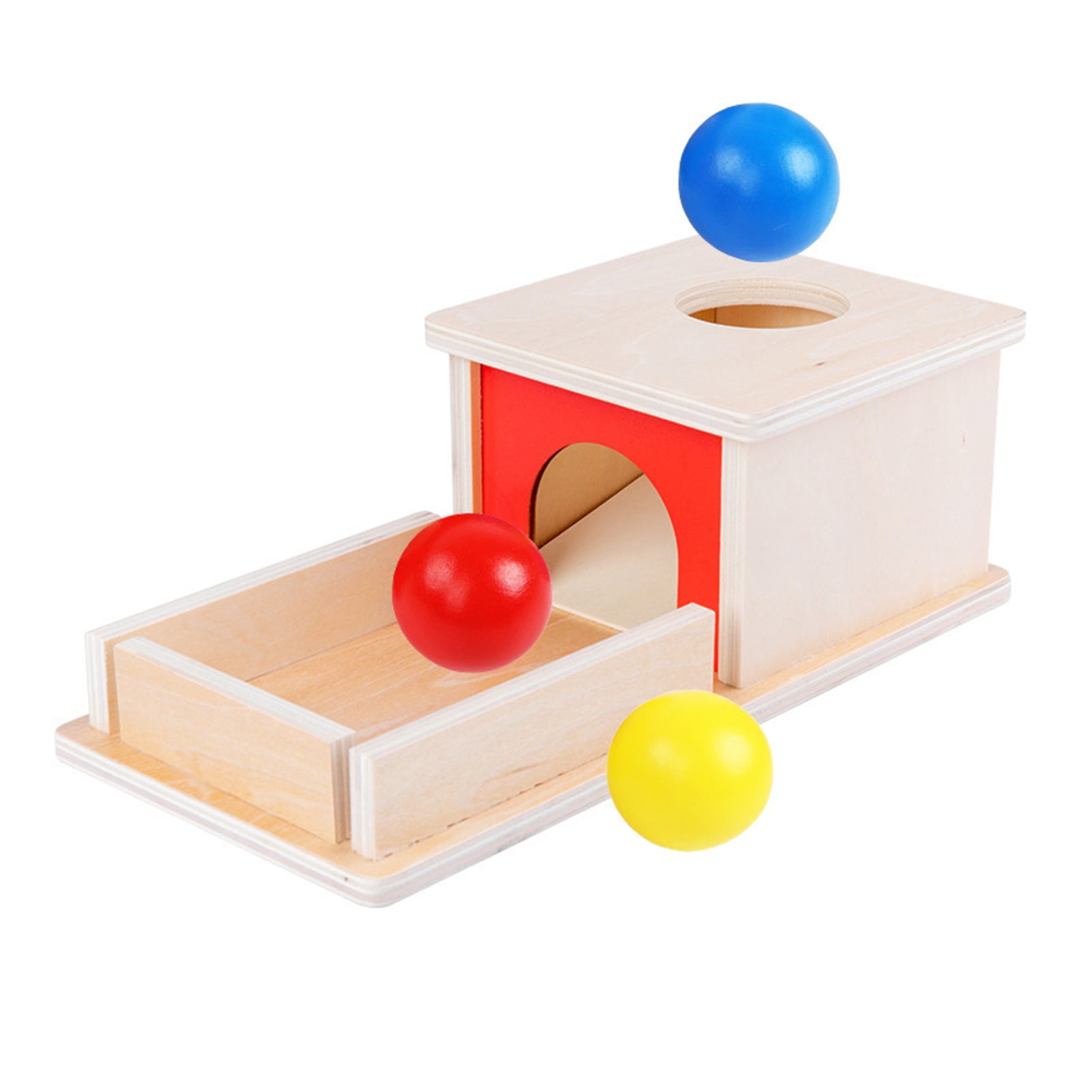 BAELLERT Toddlers Wooden Drawer Box Toy Colorful Ball Coin Insert Game ...