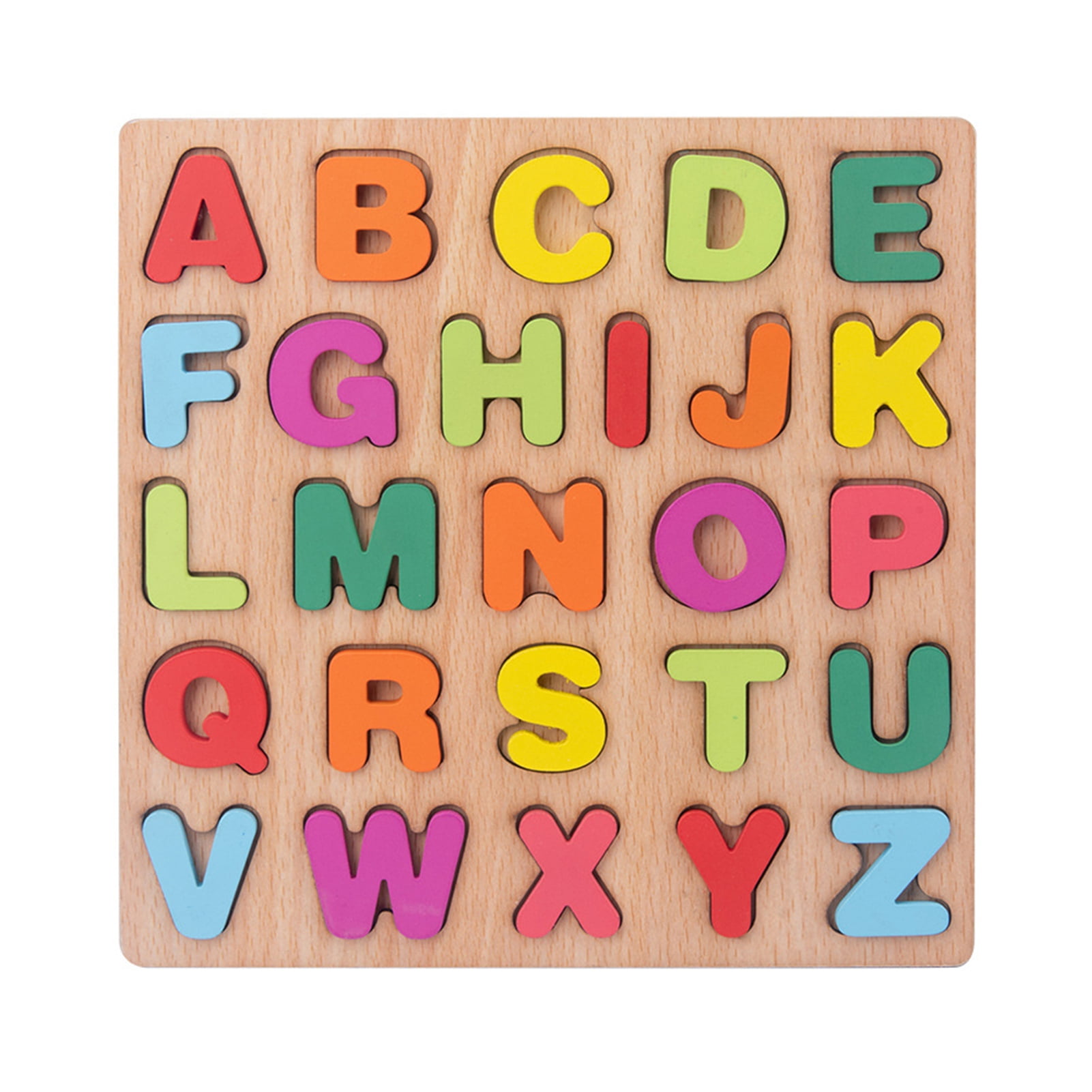 BAELLERT Toddlers Wooden Puzzle Board Alphabet Number Cognition ...