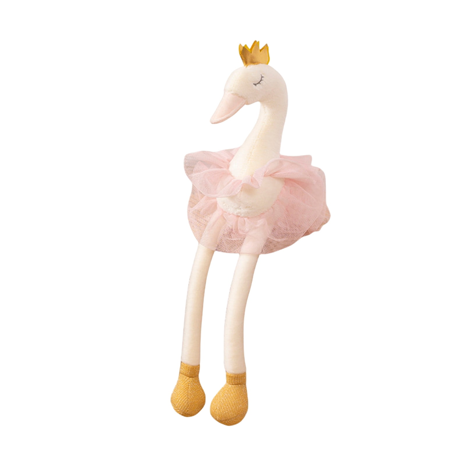 BAELLERT Tulle Skirt Swan Plush Toy Sitting Long Legged Swan Plushie ...