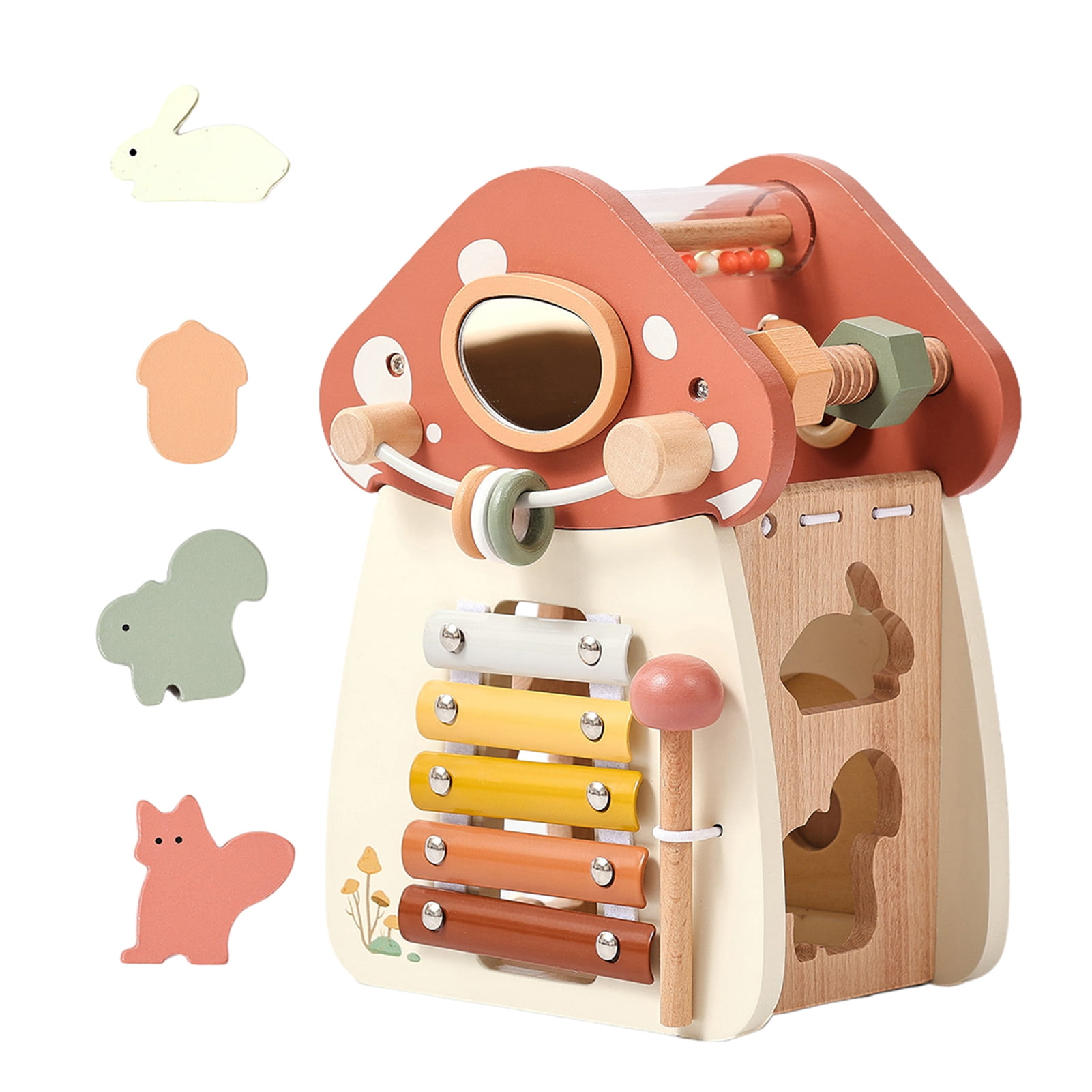 BAELLERT Wooden Activity Cube Toys 8 in 1 Educational Activity Cube ...